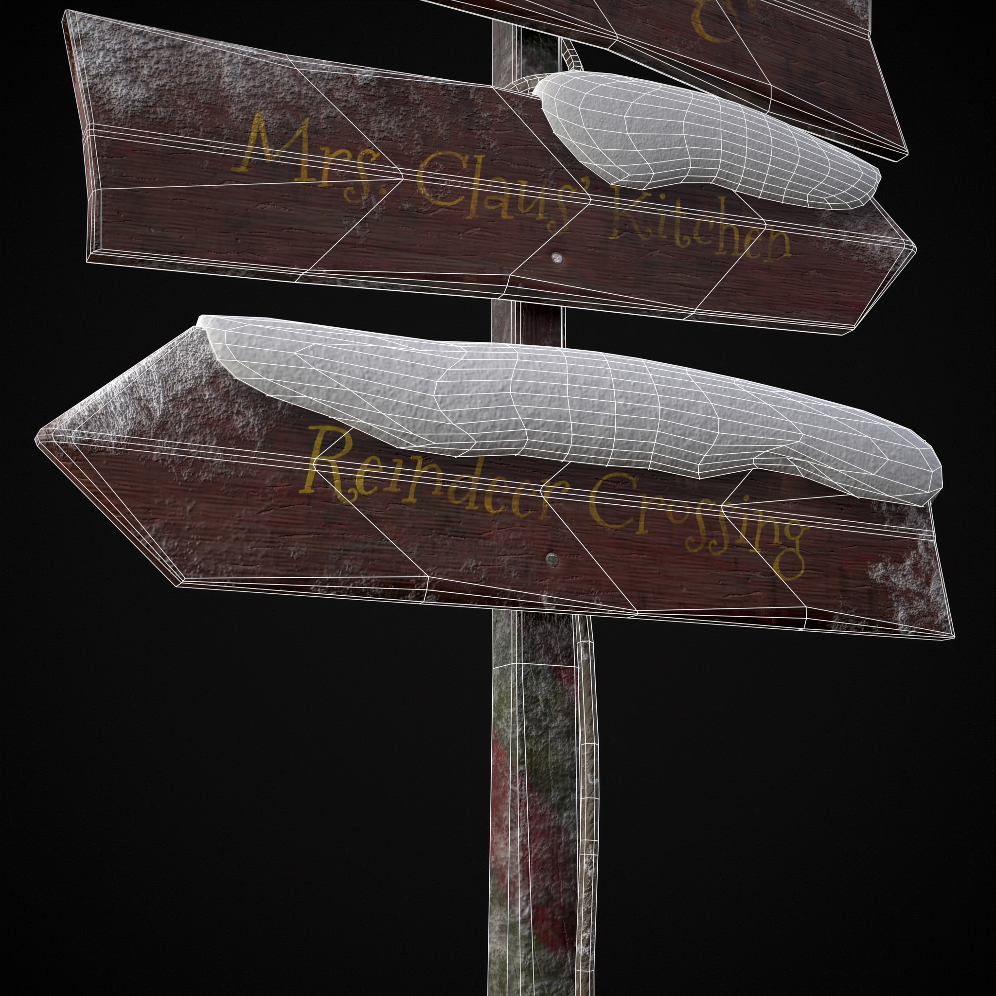 Santas Village Directional Post - 3D Model by Get Dead Entertainment