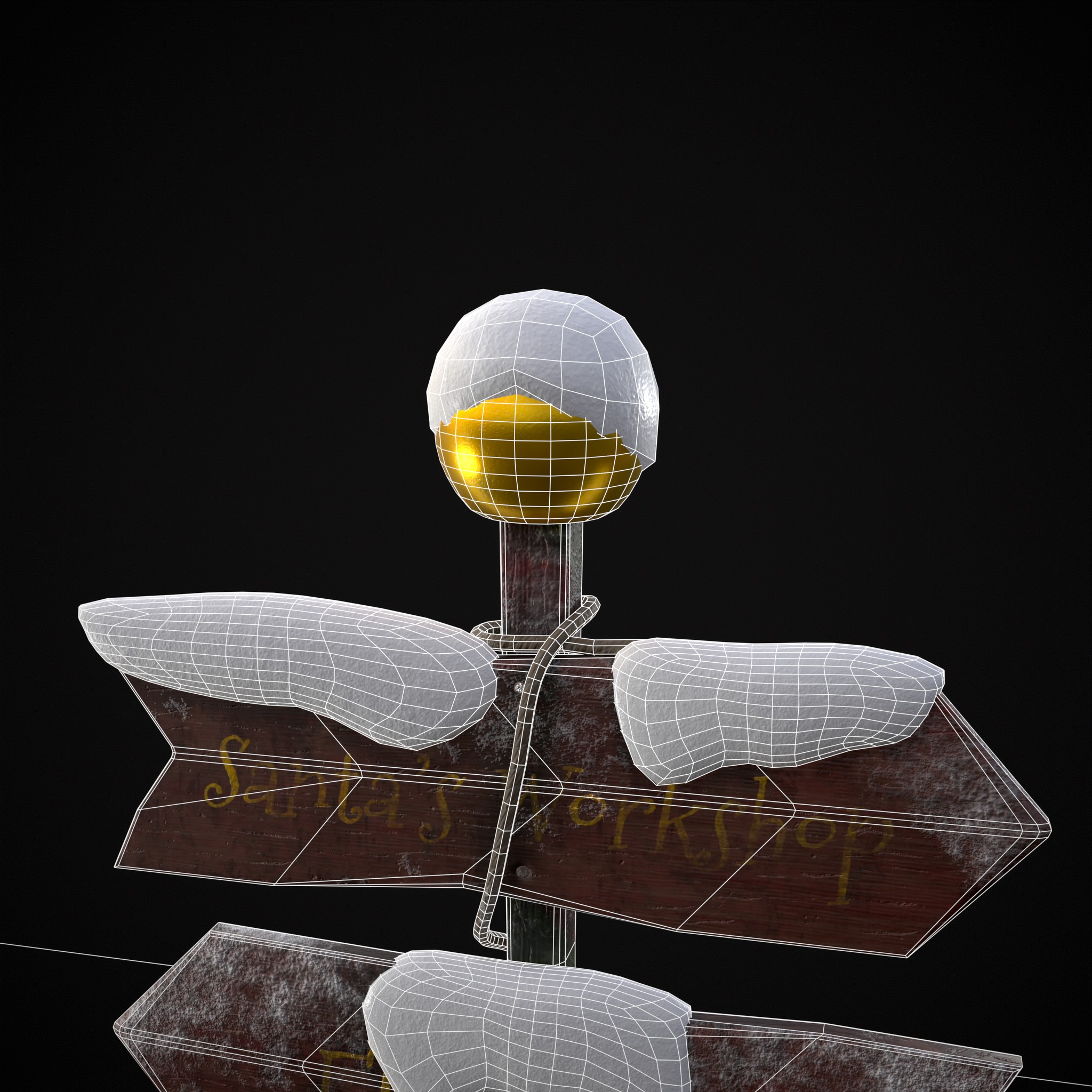 Santas Village Directional Post - 3D Model by Get Dead Entertainment