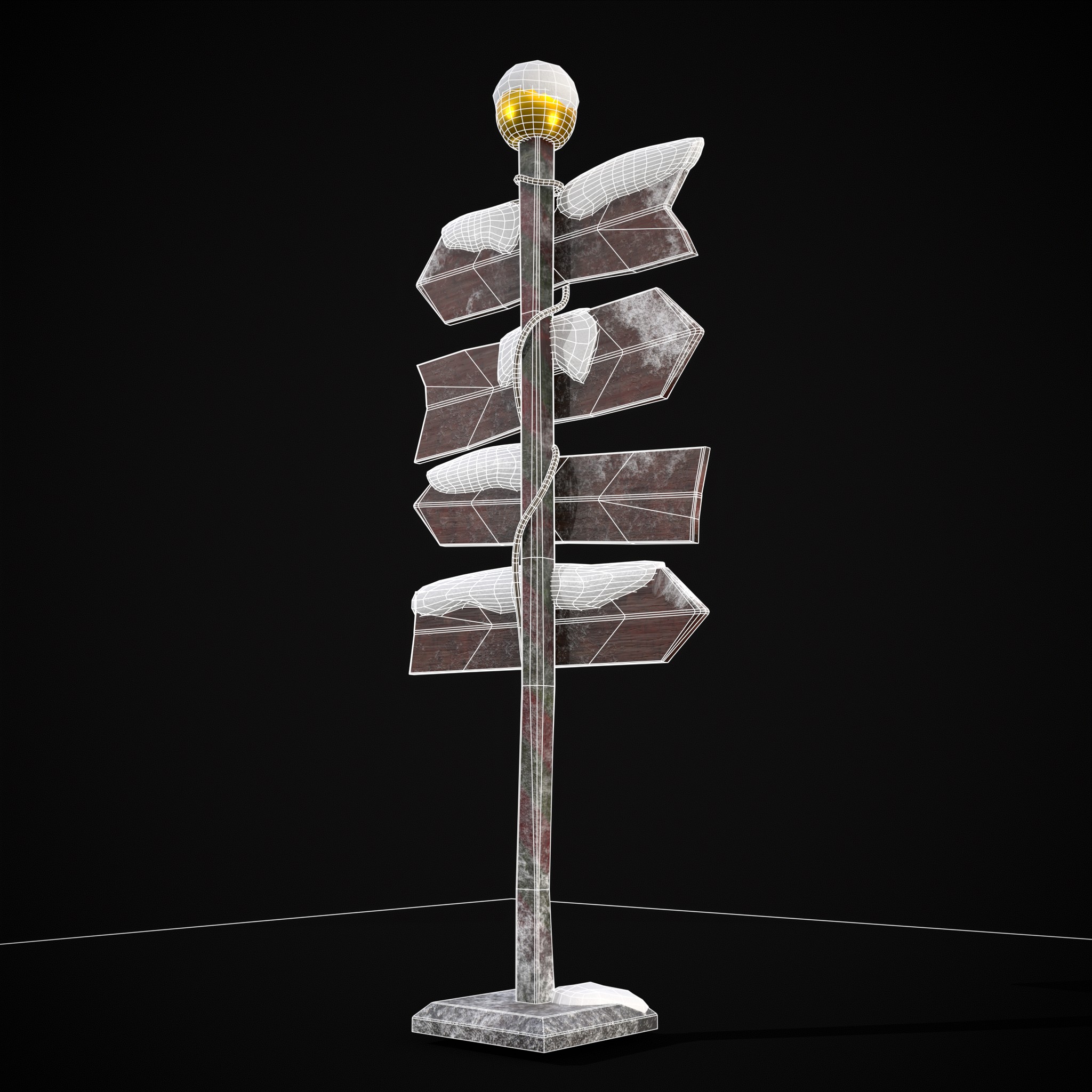 Santas Village Directional Post - 3D Model by Get Dead Entertainment