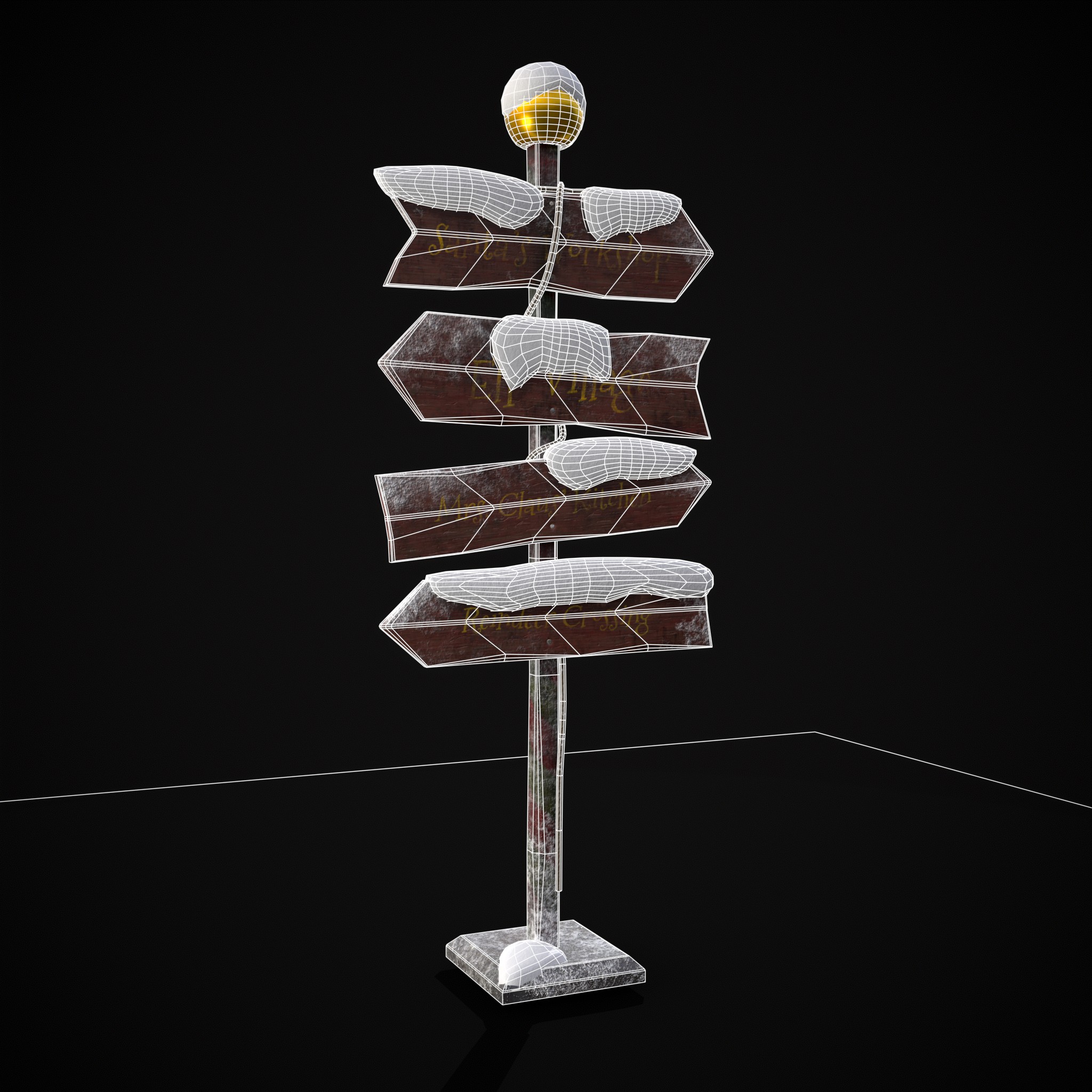 Santas Village Directional Post - 3D Model by Get Dead Entertainment