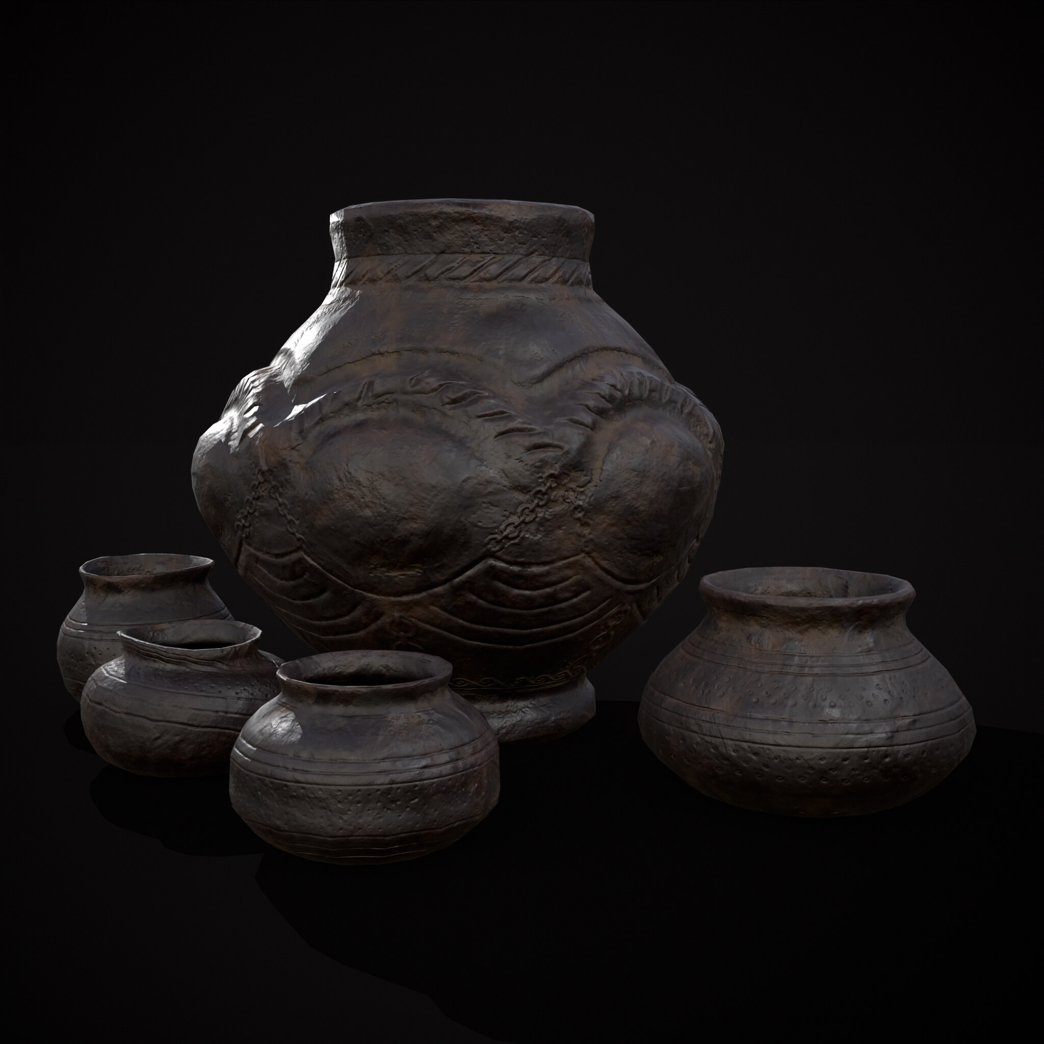 Sculpted Five Pottery Set - 3D Model by Get Dead Entertainment