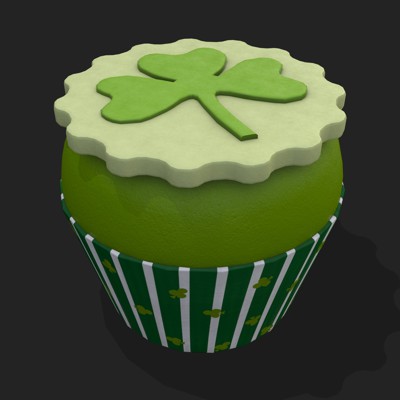 Shamrock Cupcake - 3D Model by Get Dead Entertainment