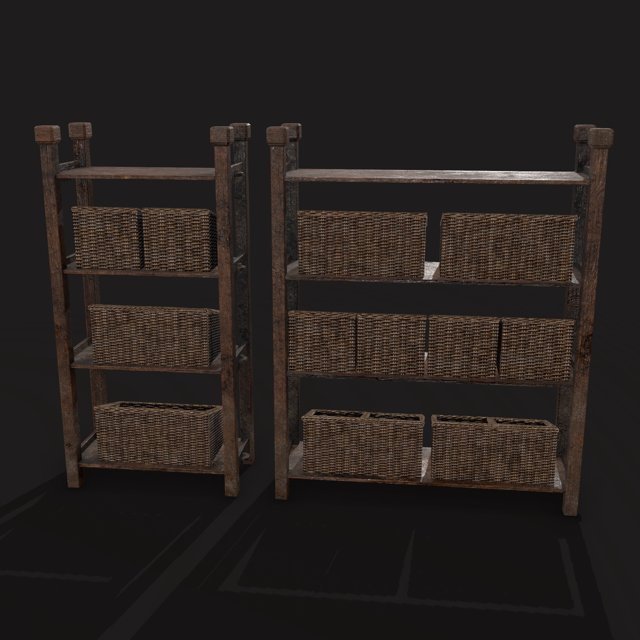Shelves With Baskets Display - 3D Model by Get Dead Entertainment