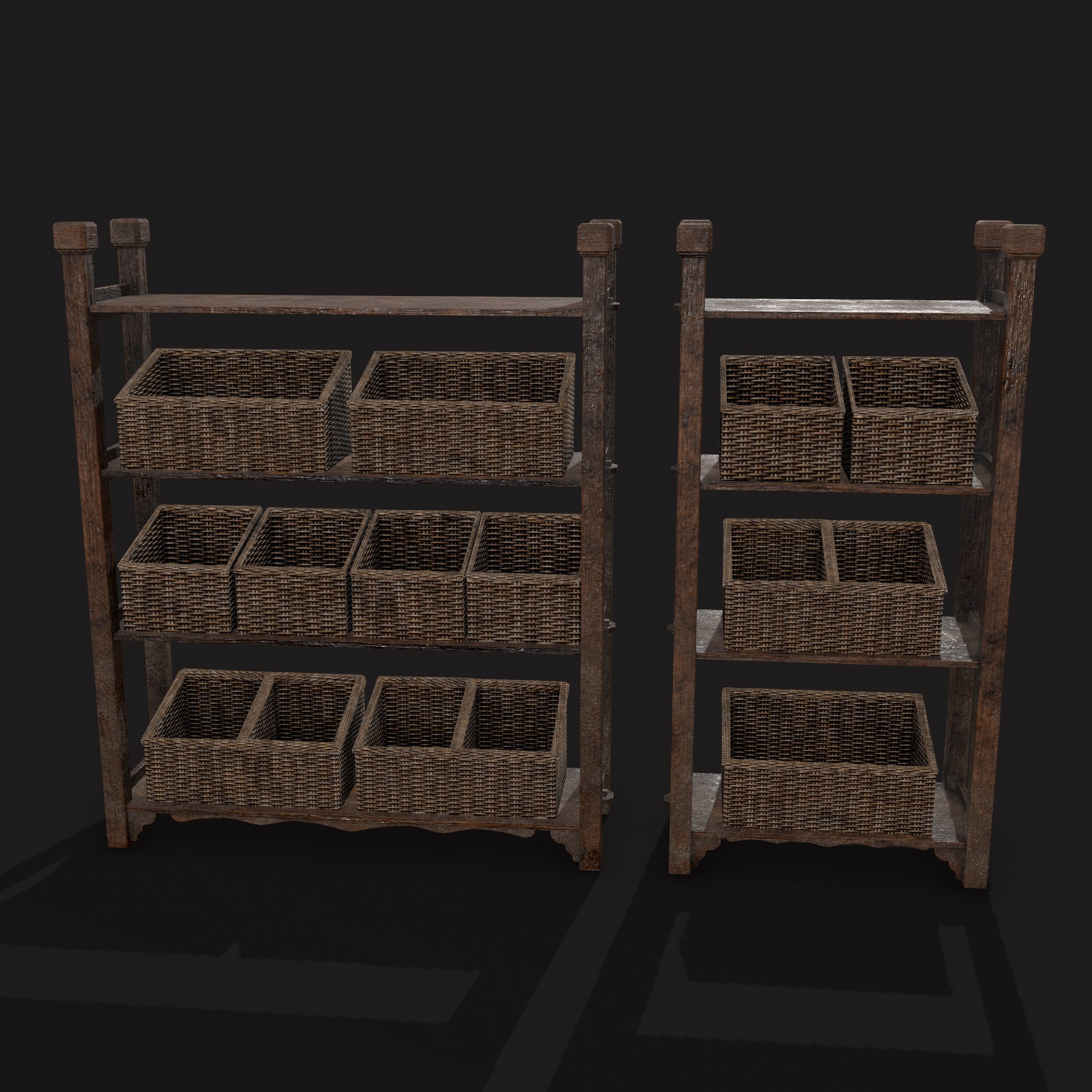 Shelves With Baskets Display - 3D Model by Get Dead Entertainment