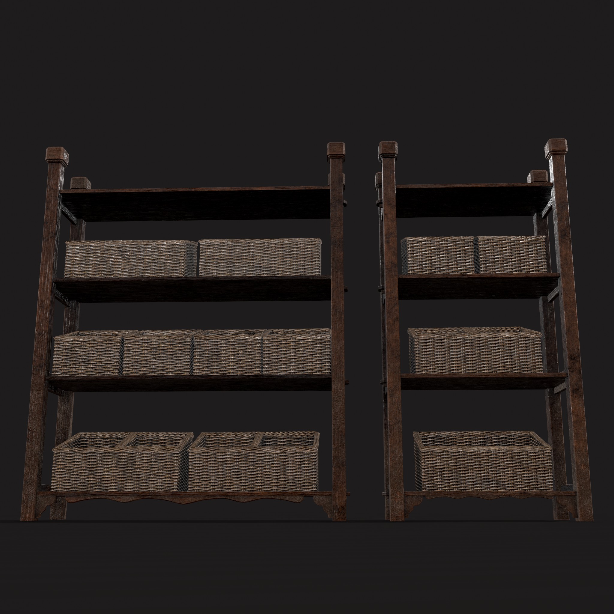 Shelves With Baskets Display - 3D Model by Get Dead Entertainment