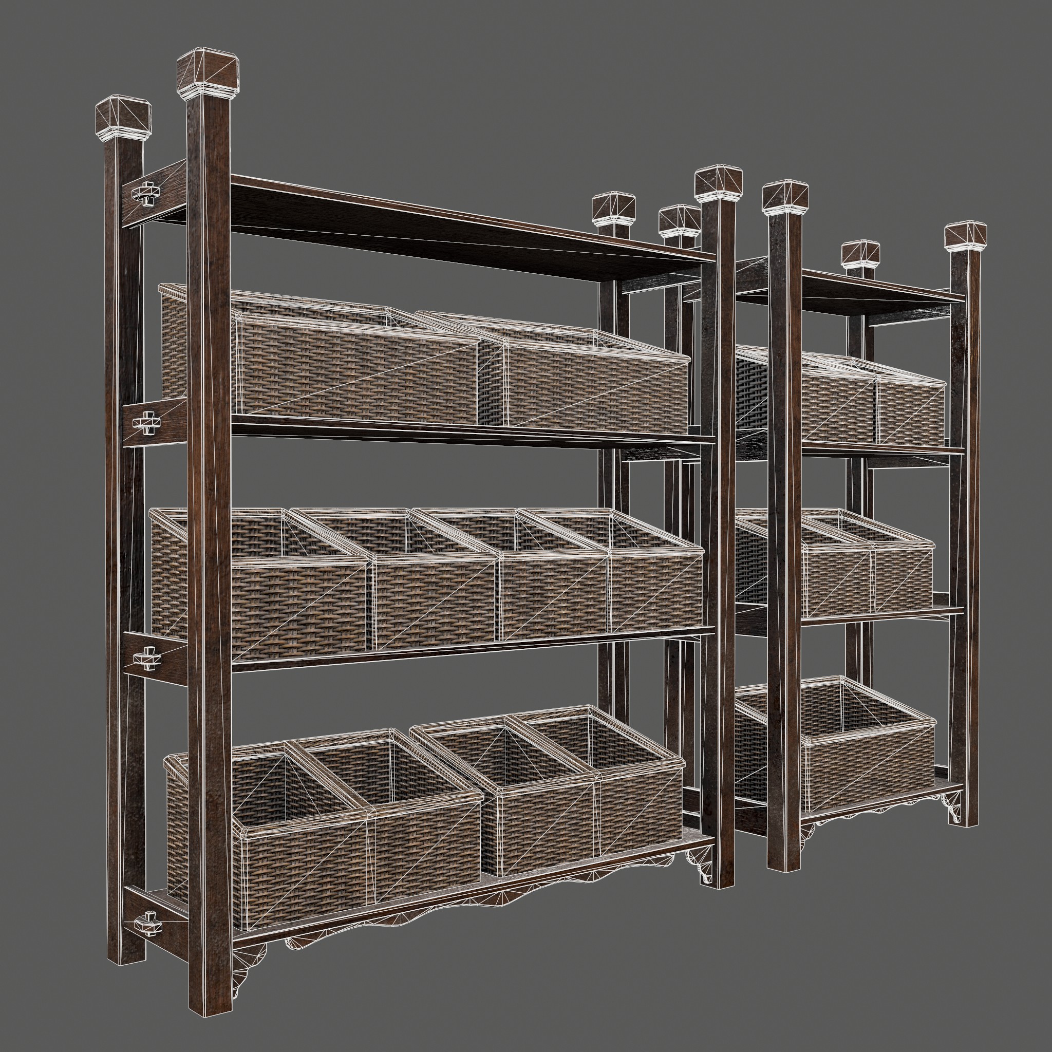 Shelves With Baskets Display - 3D Model by Get Dead Entertainment