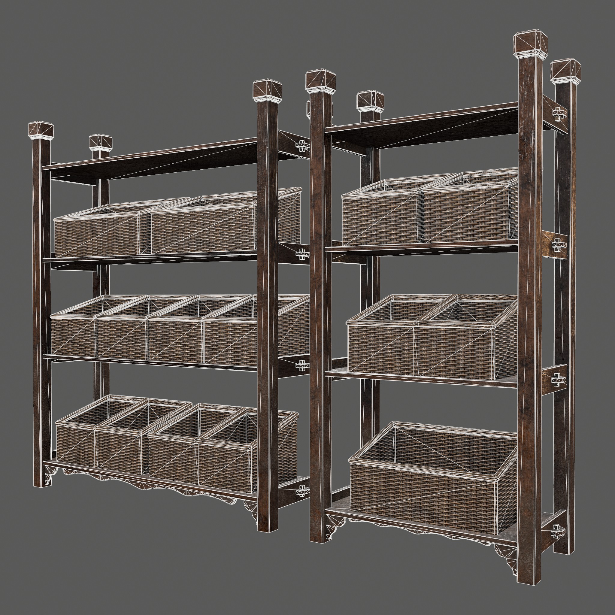 Shelves With Baskets Display - 3D Model by Get Dead Entertainment
