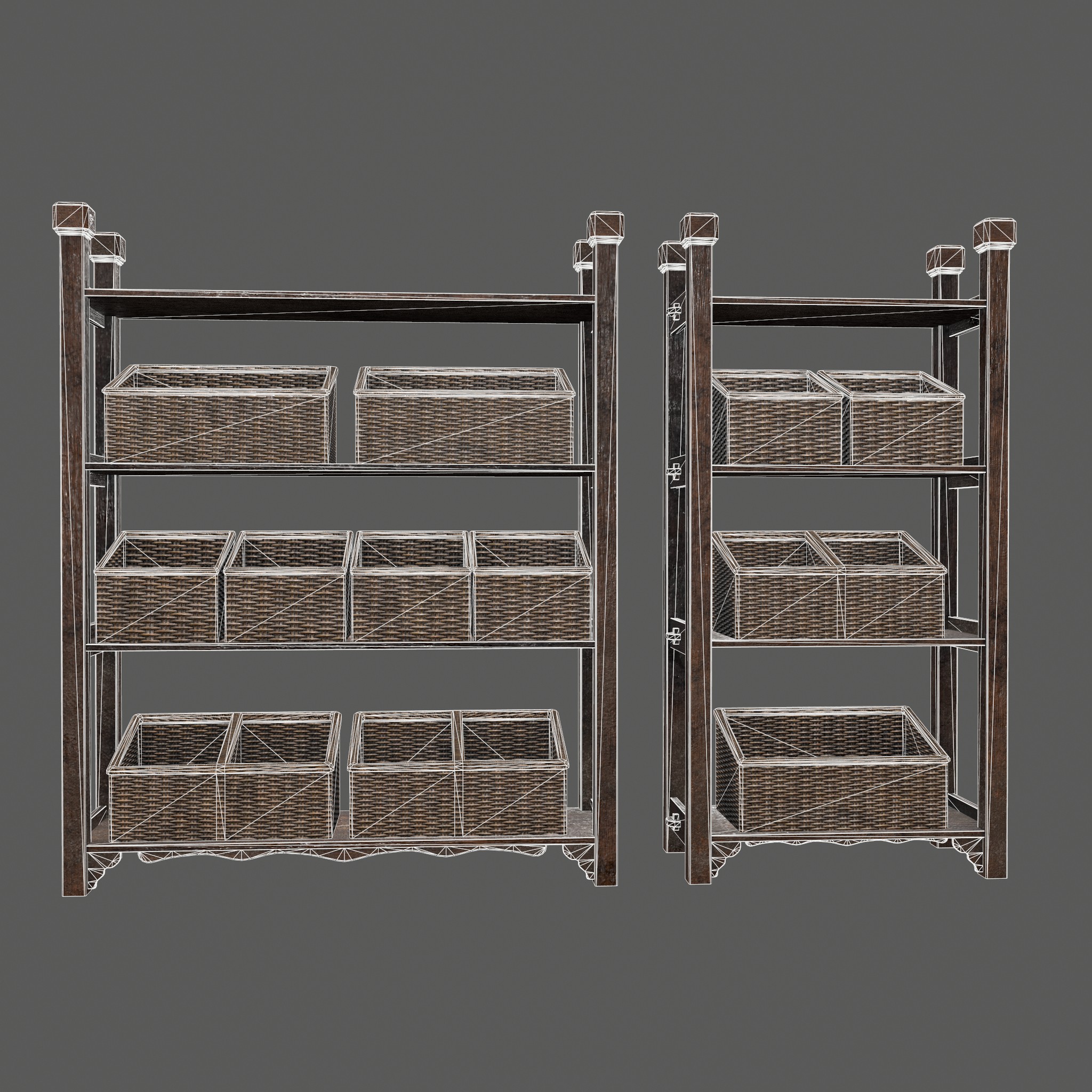 Shelves With Baskets Display - 3D Model by Get Dead Entertainment