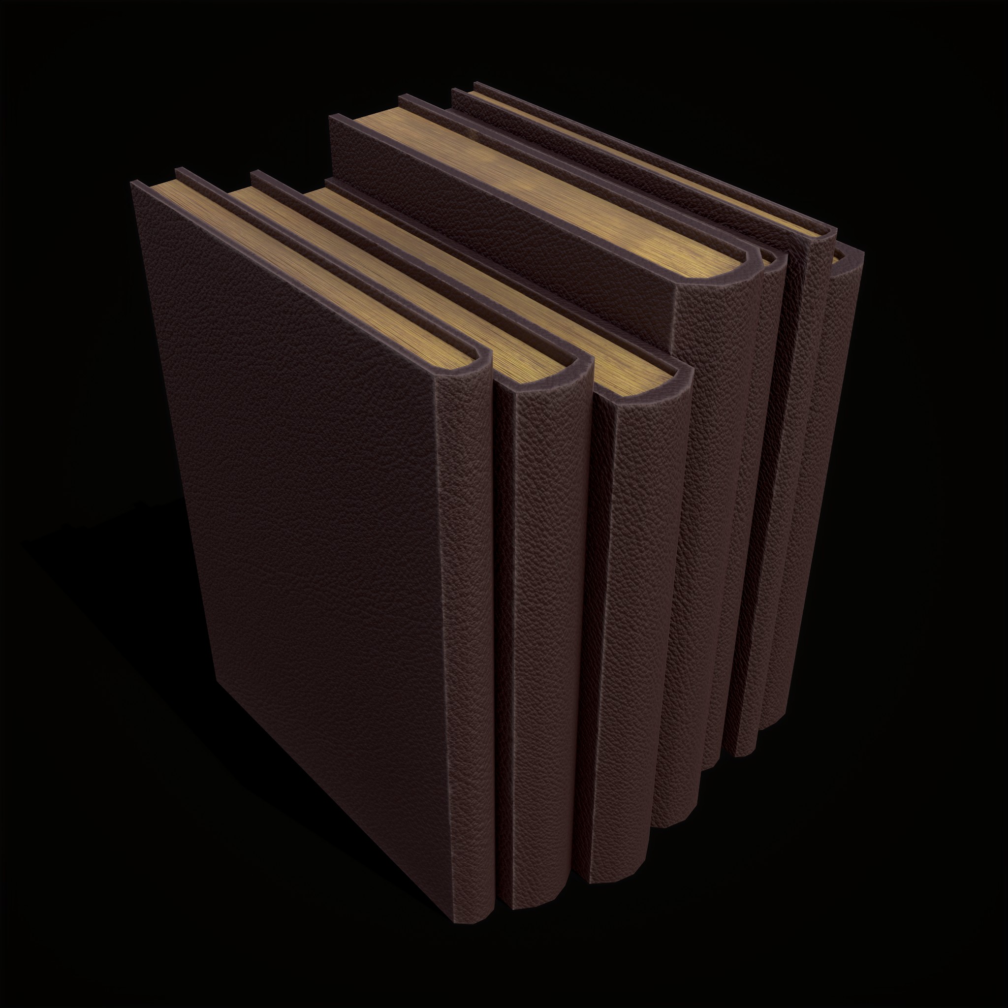 Simple Brown Leather Books - 3D Model by Get Dead Entertainment