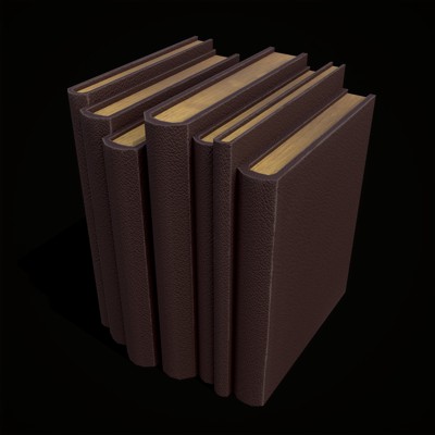 Simple Brown Leather Books - 3D Model by Get Dead Entertainment
