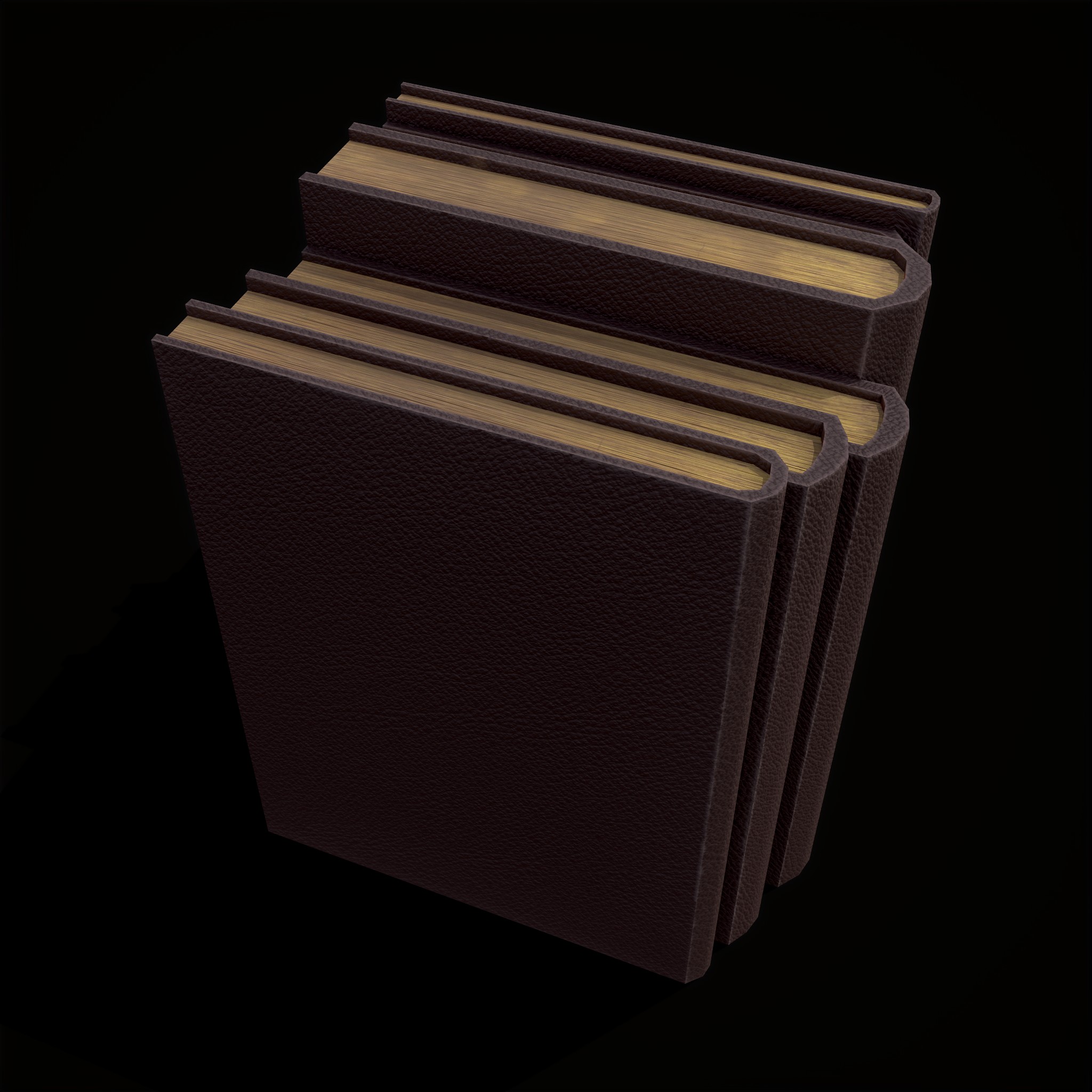 Simple Brown Leather Books - 3D Model by Get Dead Entertainment