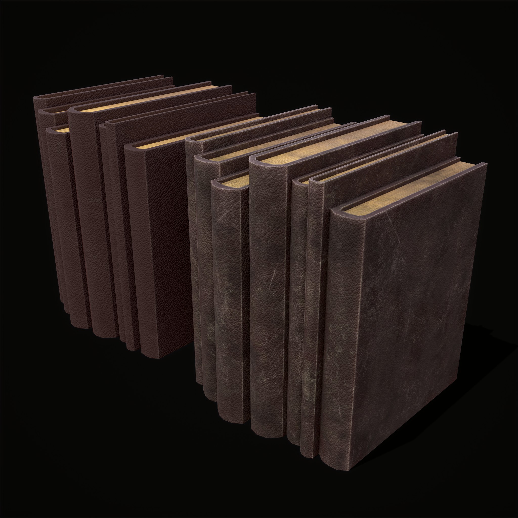 Simple Brown Leather Books - 3D Model by Get Dead Entertainment