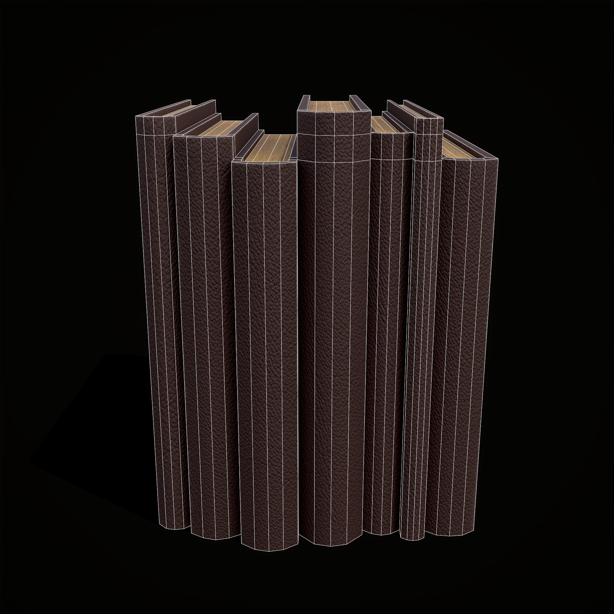 Simple Brown Leather Books - 3D Model by Get Dead Entertainment