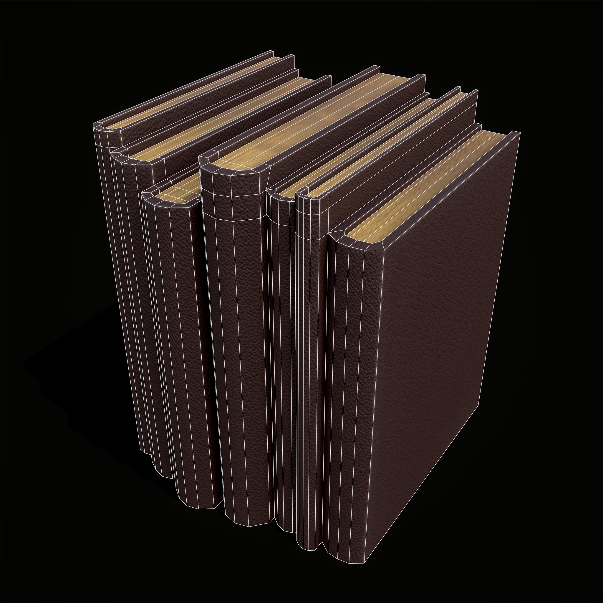 Simple Brown Leather Books - 3D Model by Get Dead Entertainment