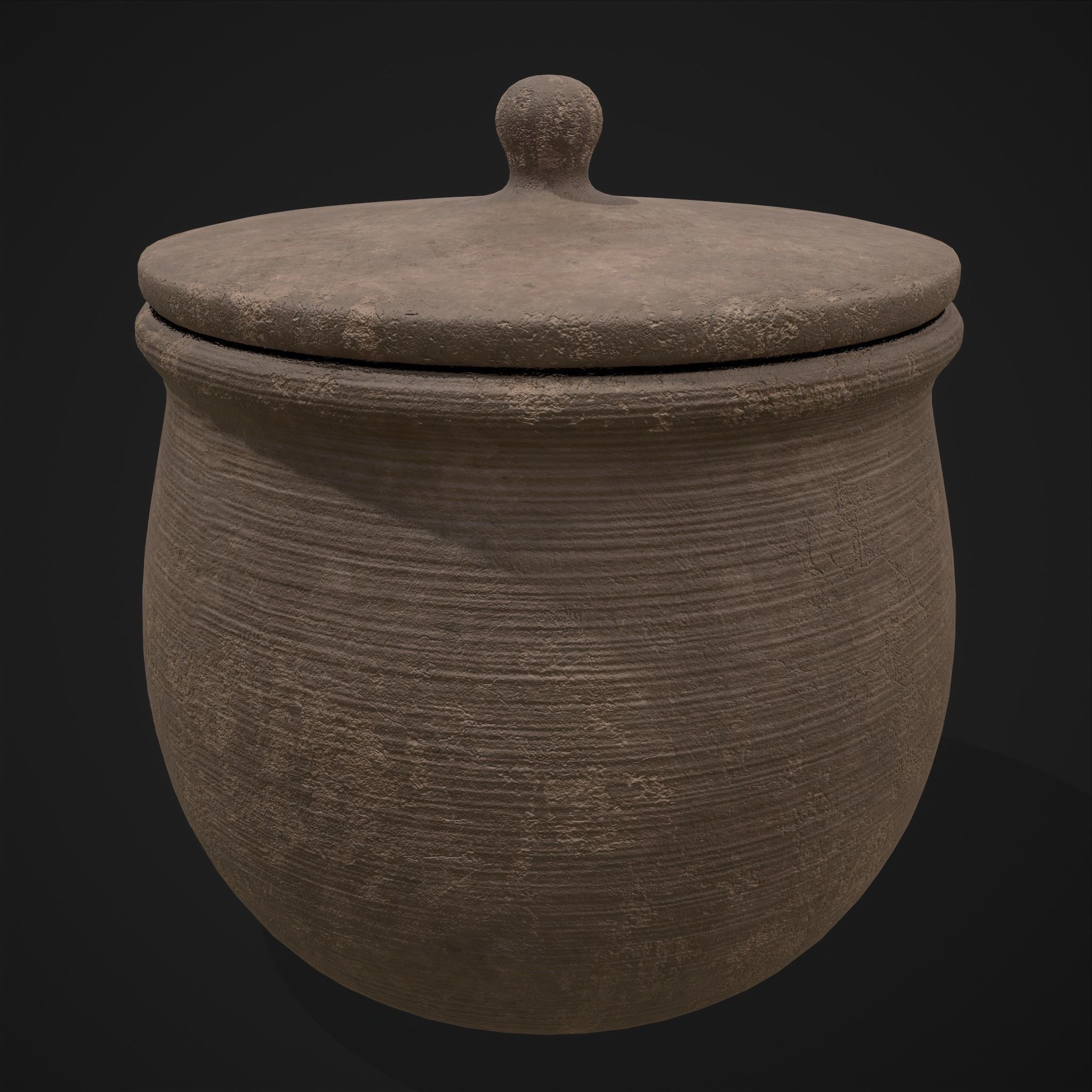Simple Clay Lidded Pot - 3D Model by Get Dead Entertainment