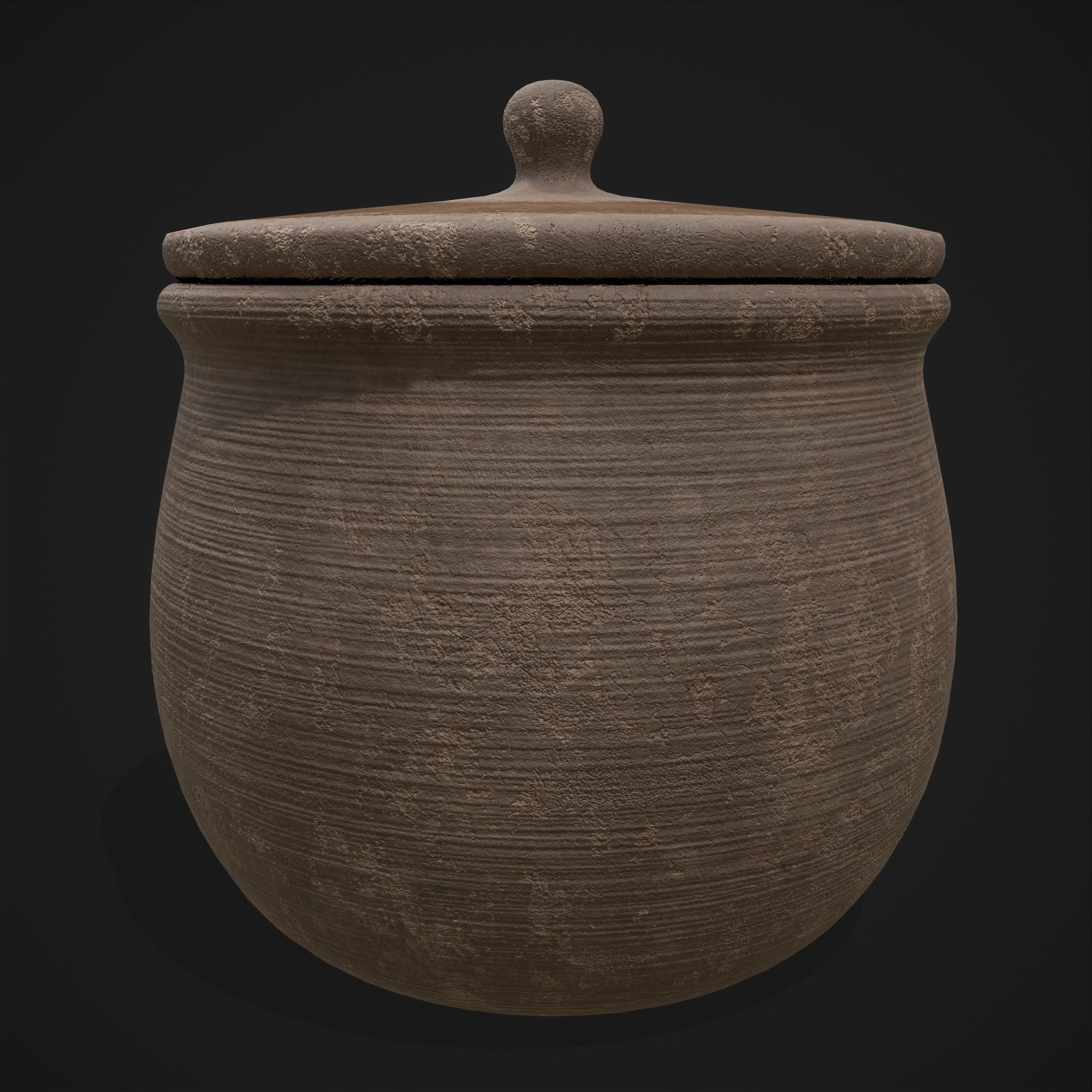 Simple Clay Lidded Pot - 3D Model by Get Dead Entertainment