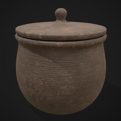 Simple Clay Lidded Pot - 3D Model by Get Dead Entertainment