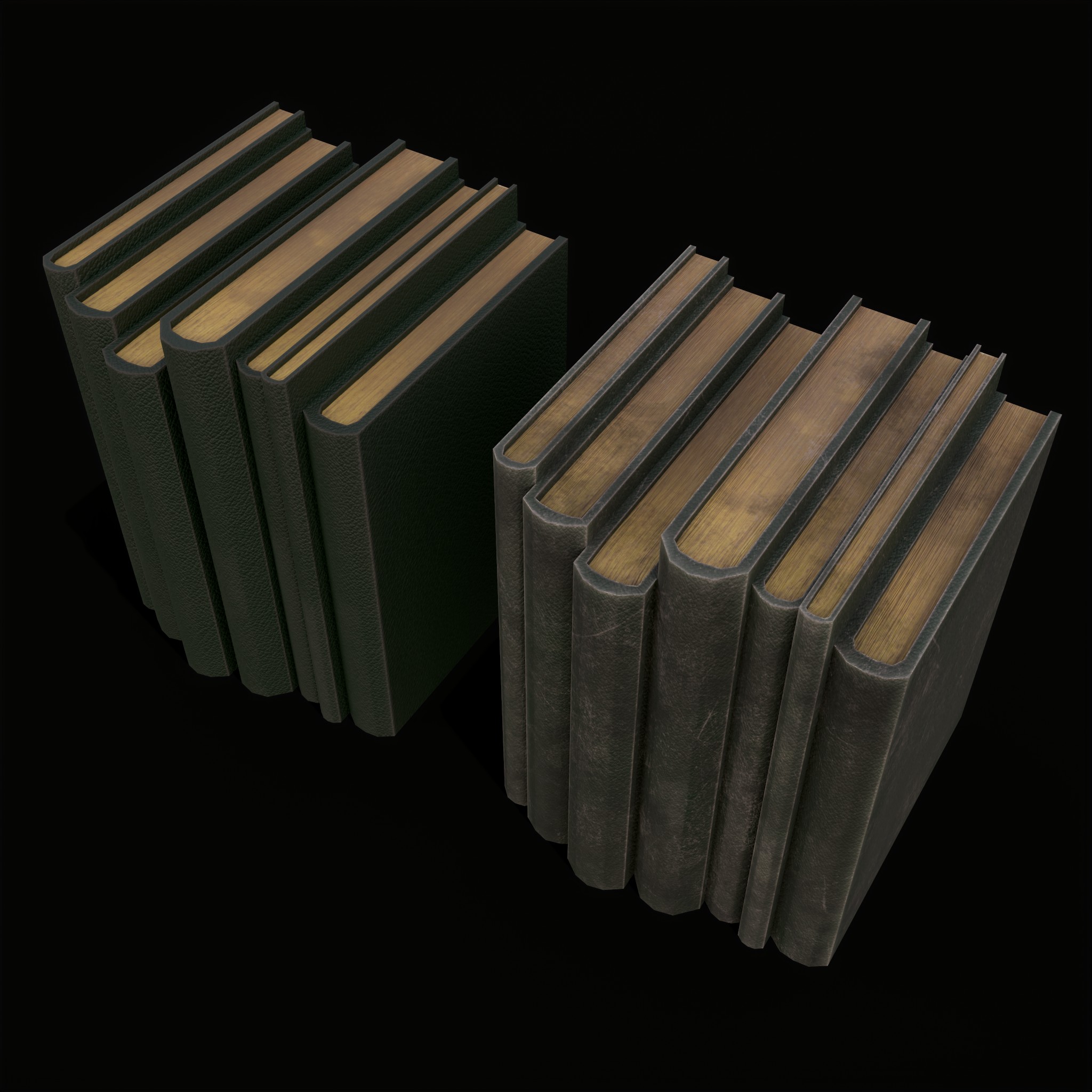Simple Green Leather Books - 3D Model by Get Dead Entertainment