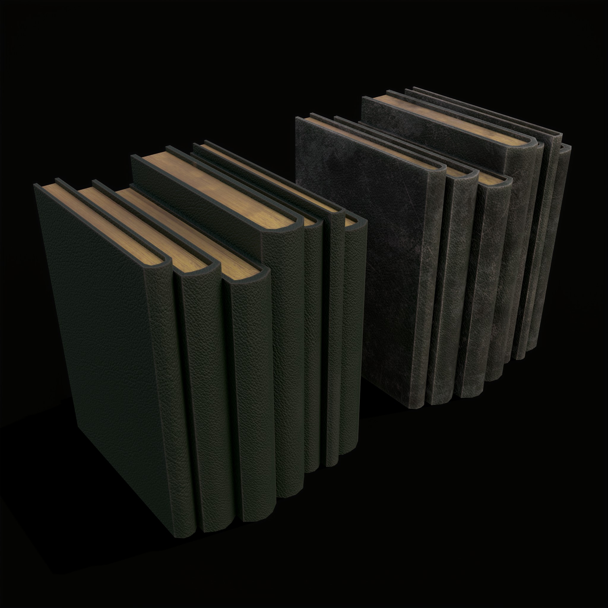 Simple Green Leather Books - 3D Model by Get Dead Entertainment