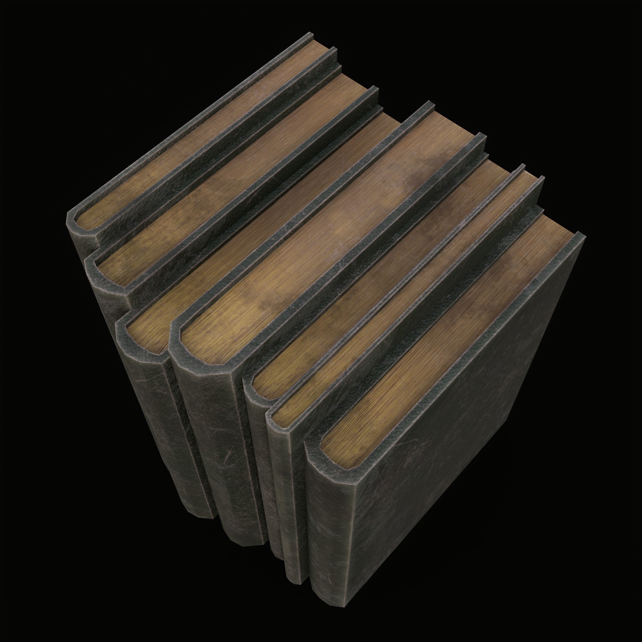 Simple Green Leather Books - 3D Model by Get Dead Entertainment