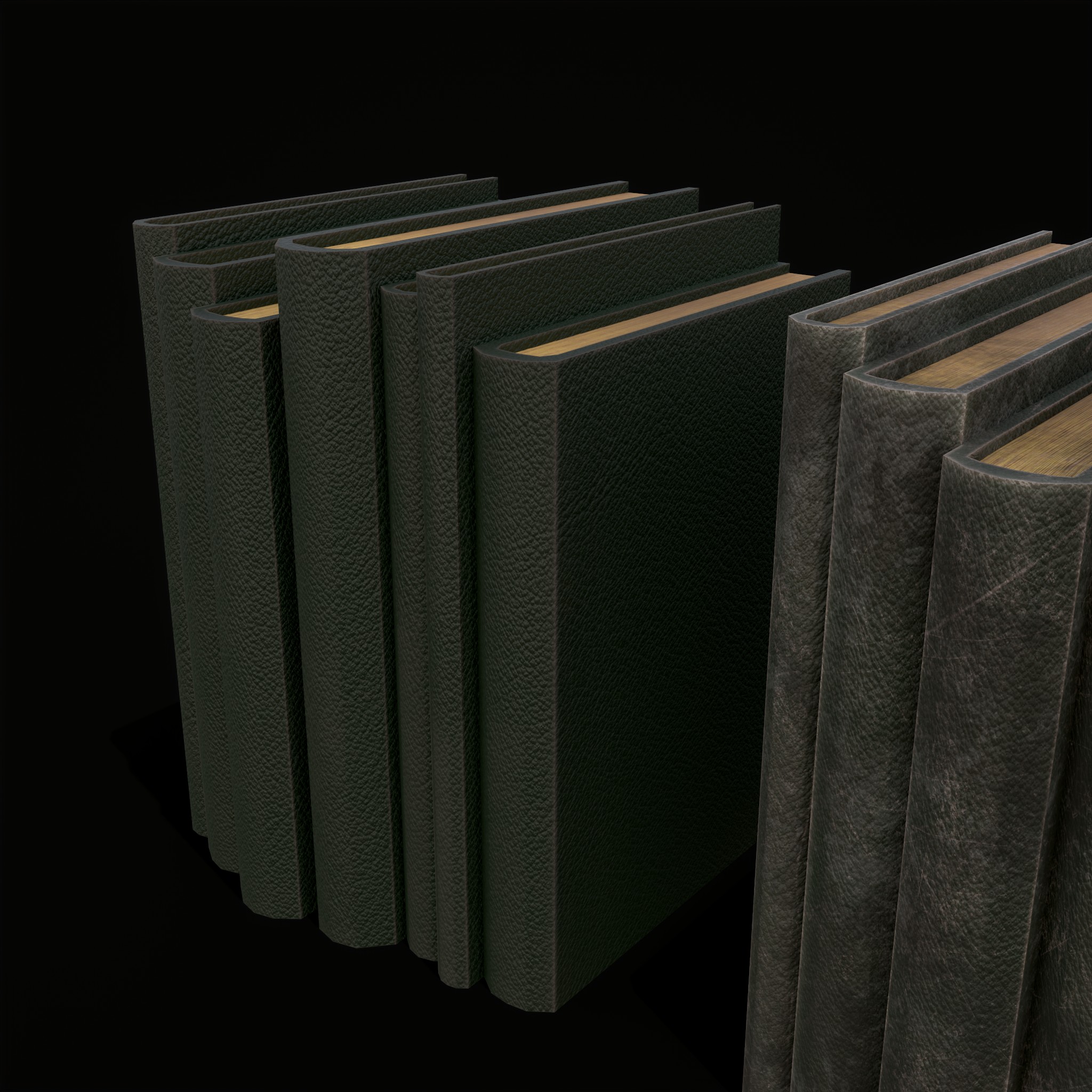Simple Green Leather Books - 3D Model by Get Dead Entertainment