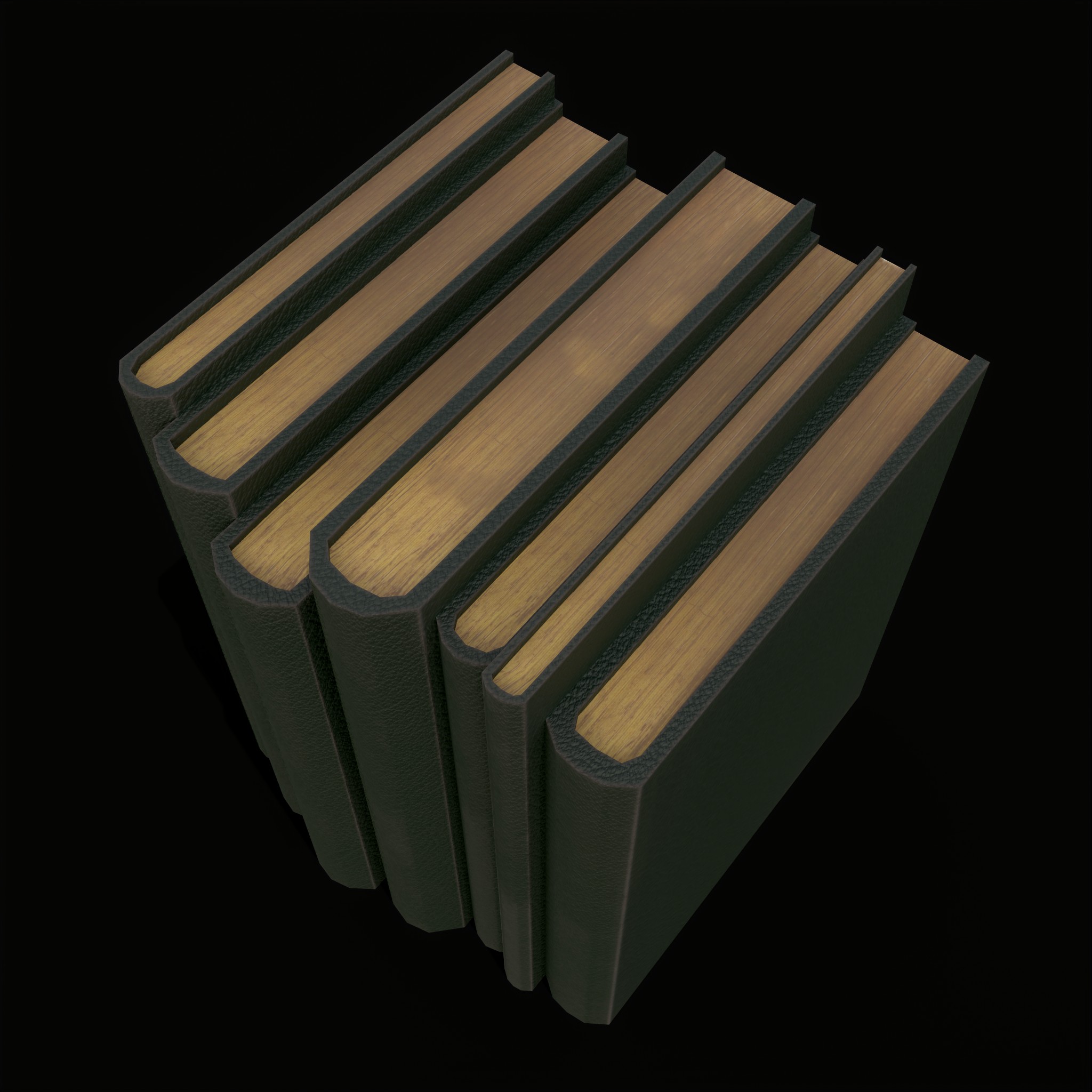 Simple Green Leather Books - 3D Model by Get Dead Entertainment