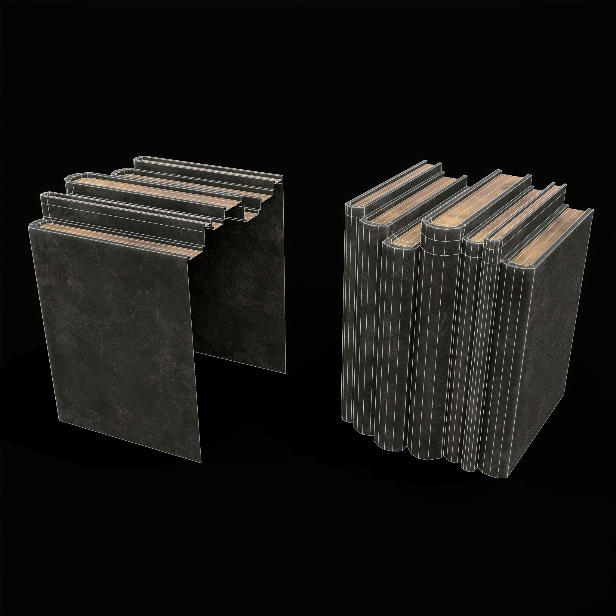 Simple Green Leather Books - 3D Model by Get Dead Entertainment