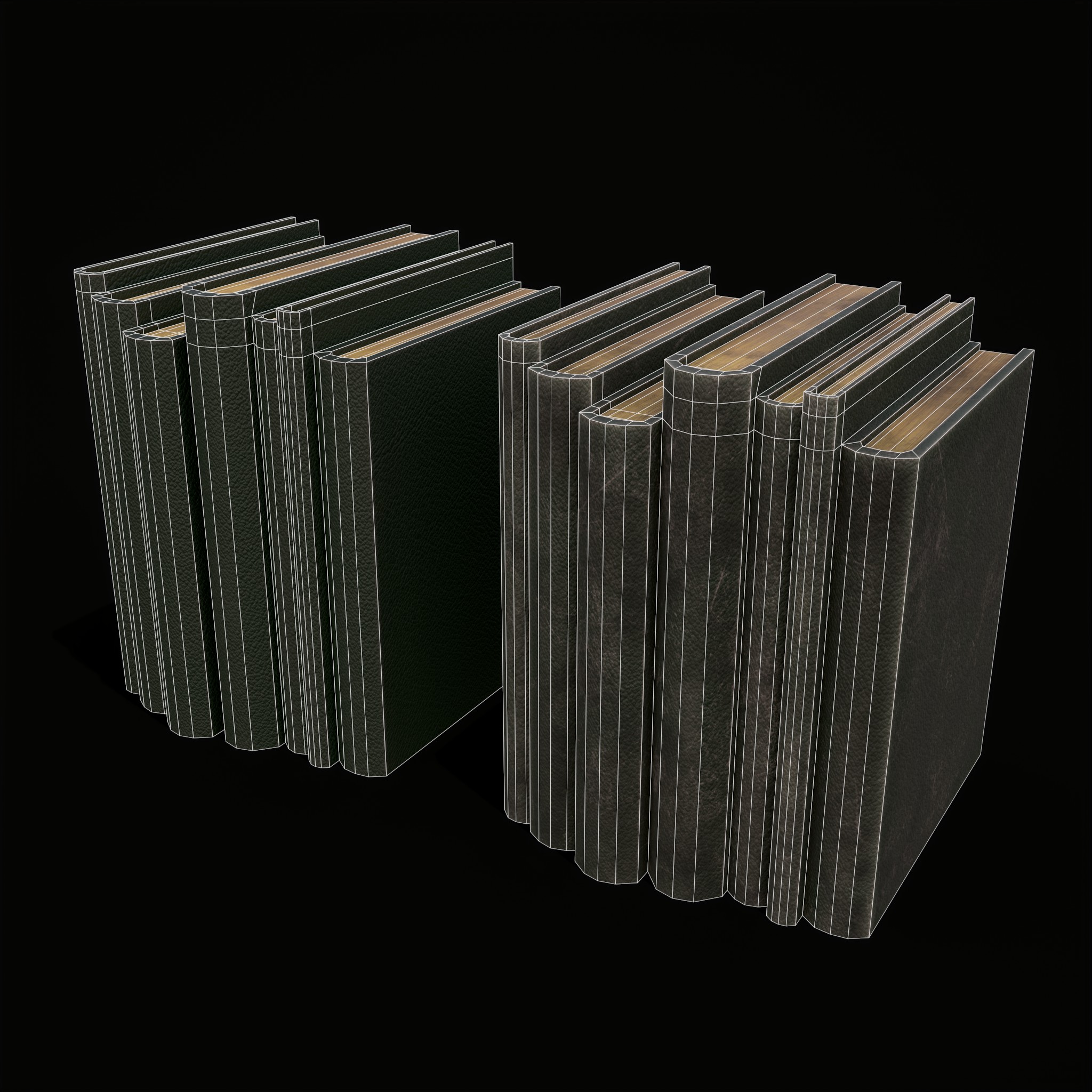 Simple Green Leather Books - 3D Model by Get Dead Entertainment