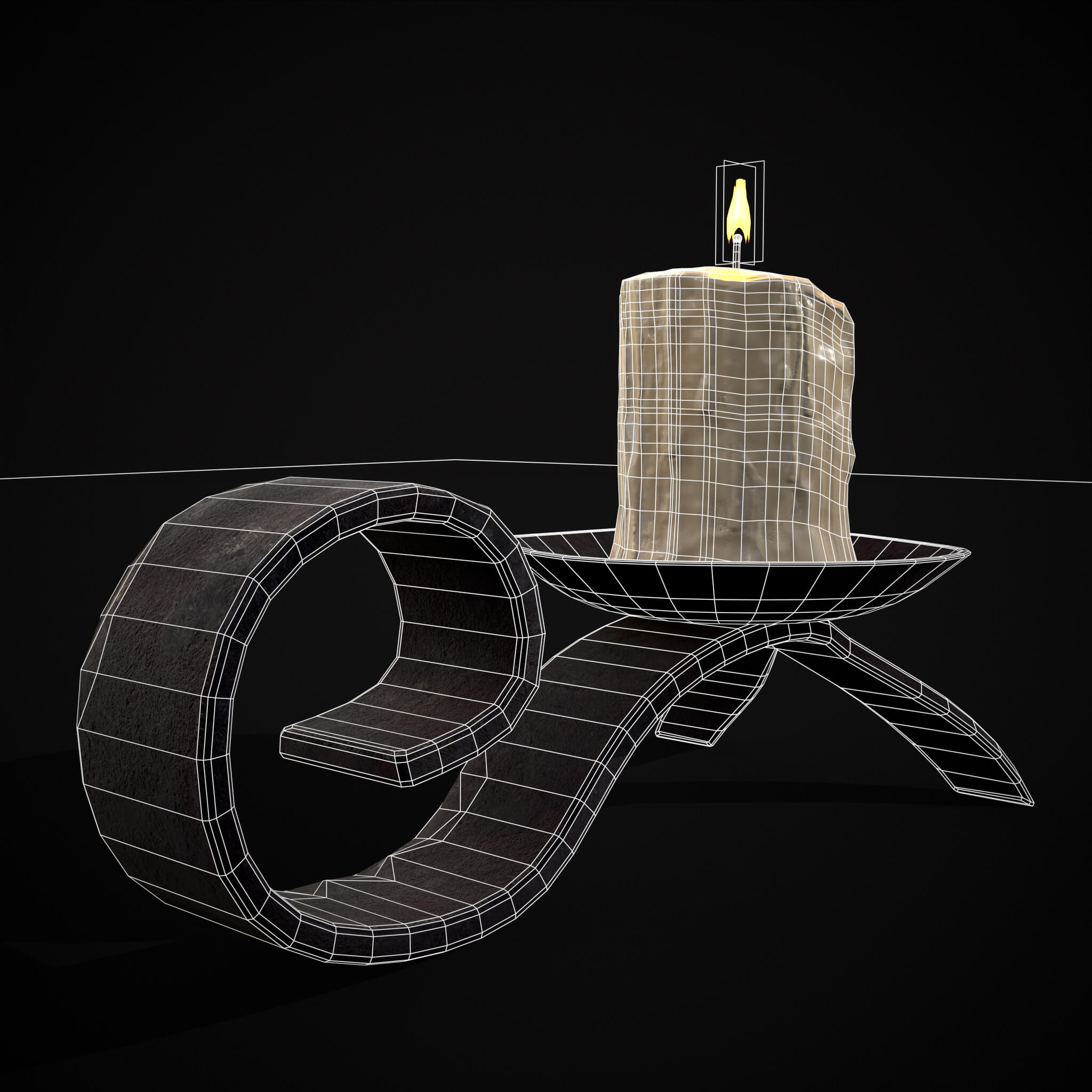 Simple Iron Chamberstick - 3D Model by Get Dead Entertainment