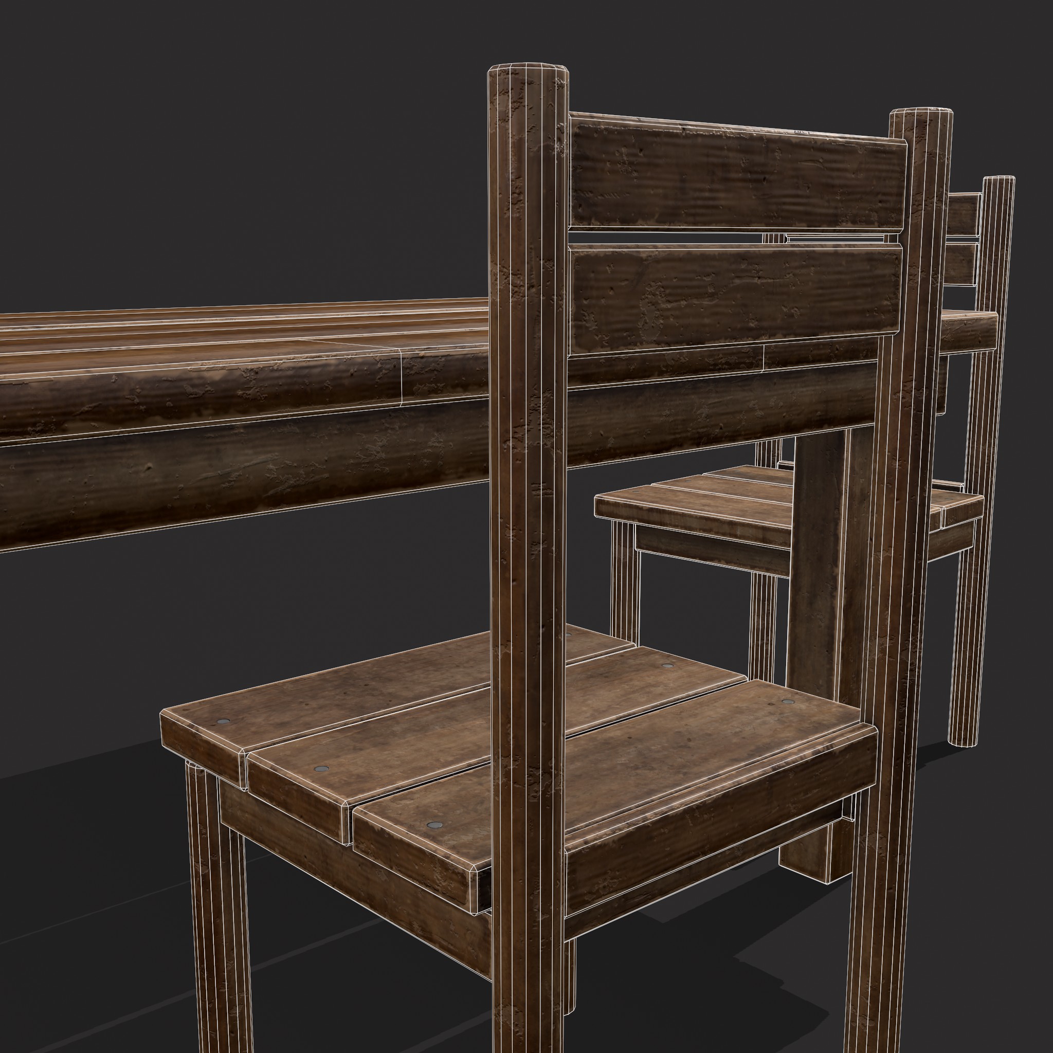 Simple Wooden Table and Chairs - 3D Model by Get Dead Entertainment