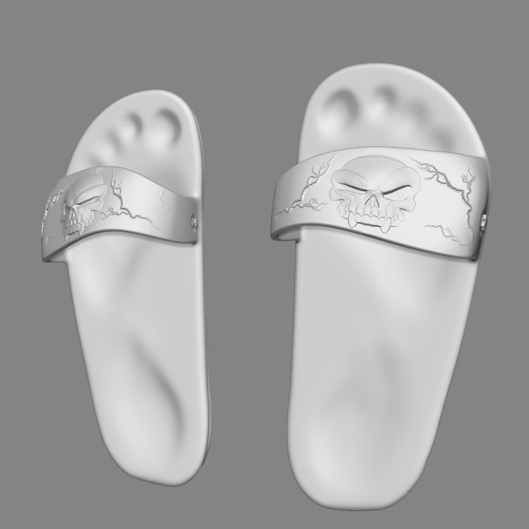 Skull Flip Flops - 3D Print Model by Get Dead Entertainment
