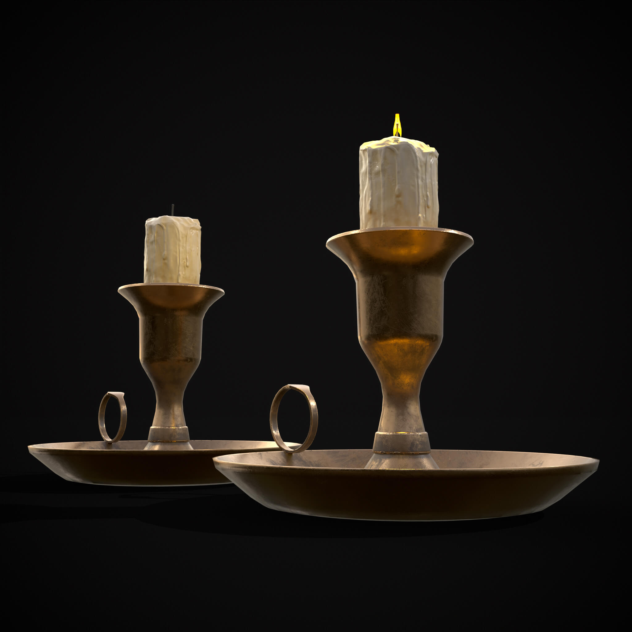 Small Brass Chamberstick - 3D Model by Get Dead Entertainment