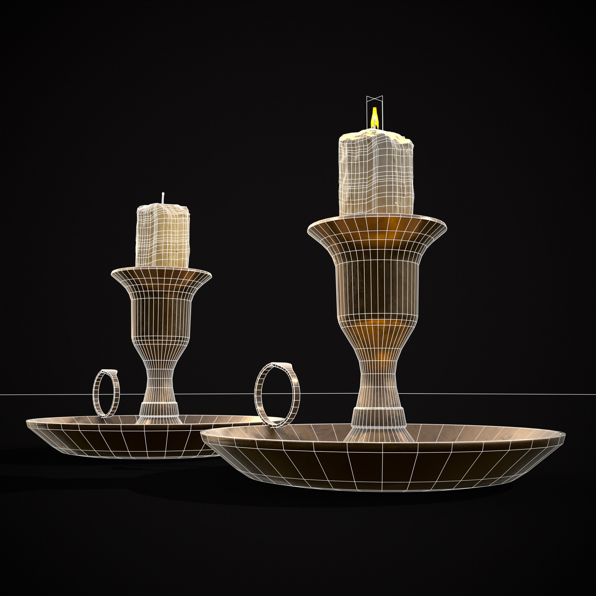 Small Brass Chamberstick - 3D Model by Get Dead Entertainment