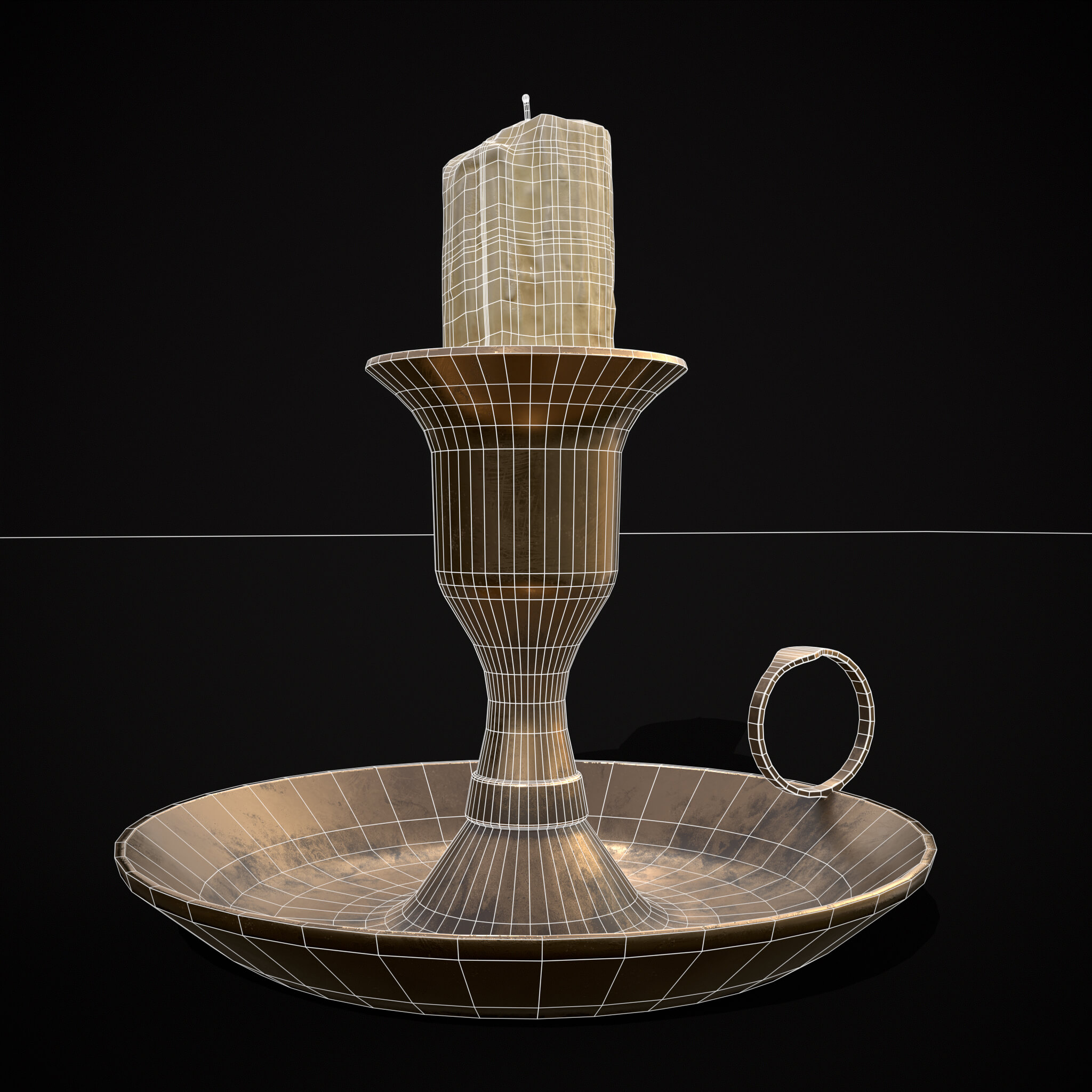 Small Brass Chamberstick - 3D Model by Get Dead Entertainment