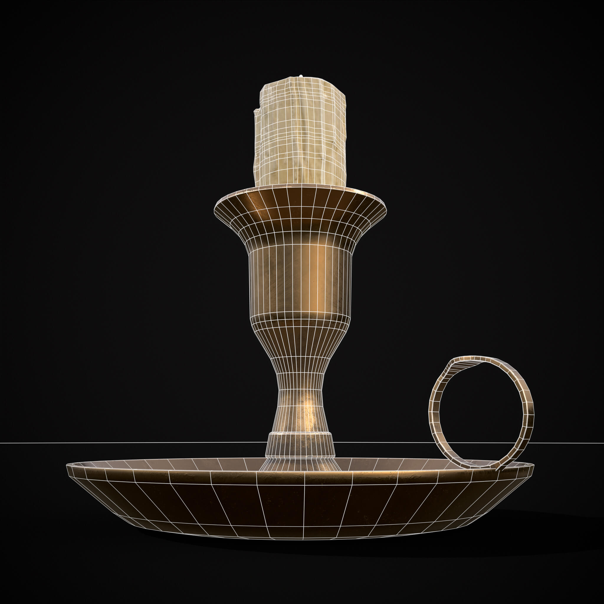 Small Brass Chamberstick - 3D Model by Get Dead Entertainment