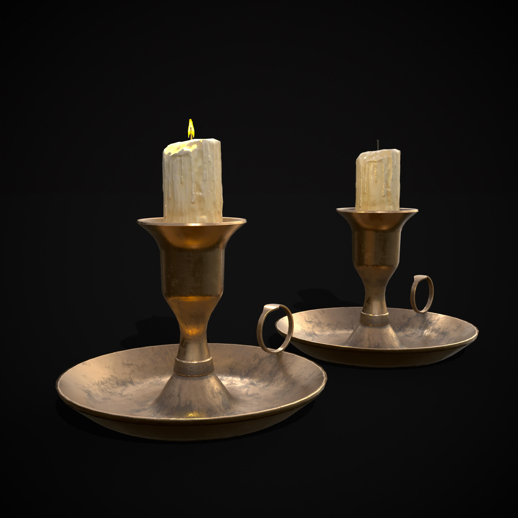 Small Brass Chamberstick - 3D Model by Get Dead Entertainment