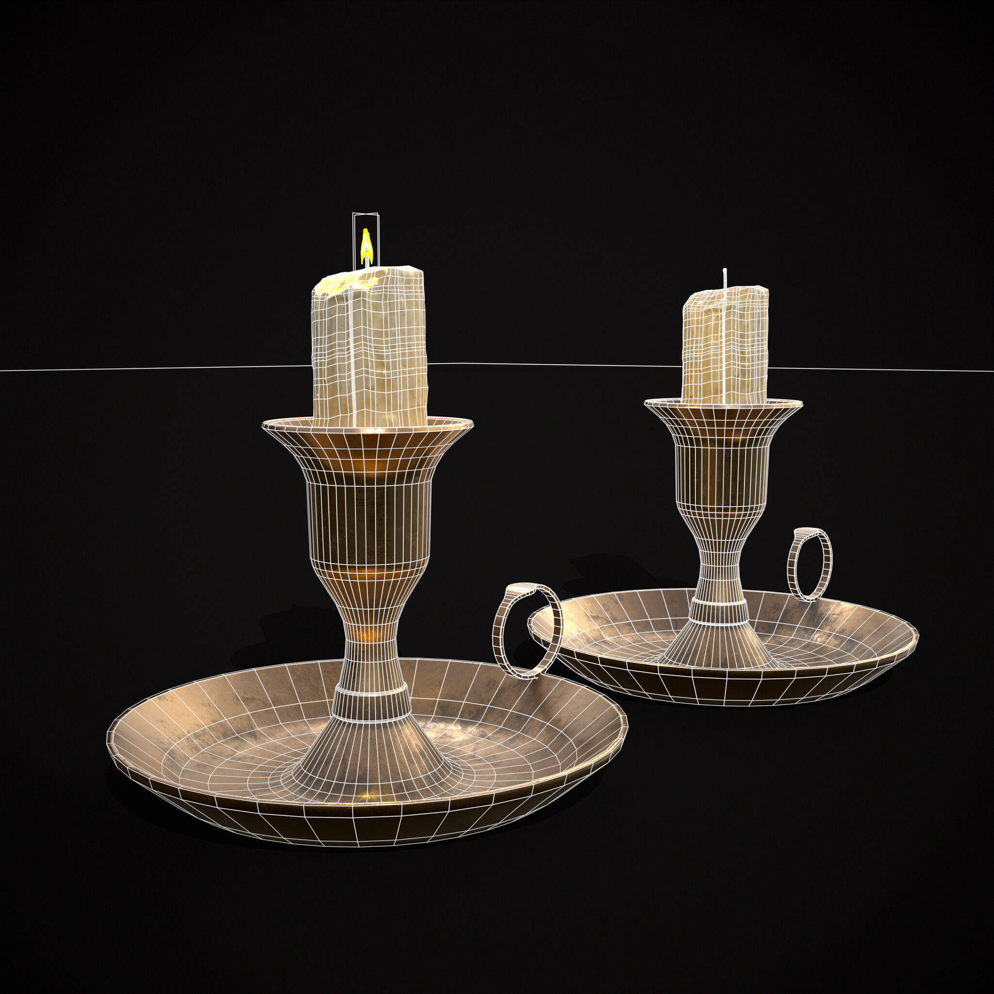 Small Brass Chamberstick - 3D Model by Get Dead Entertainment