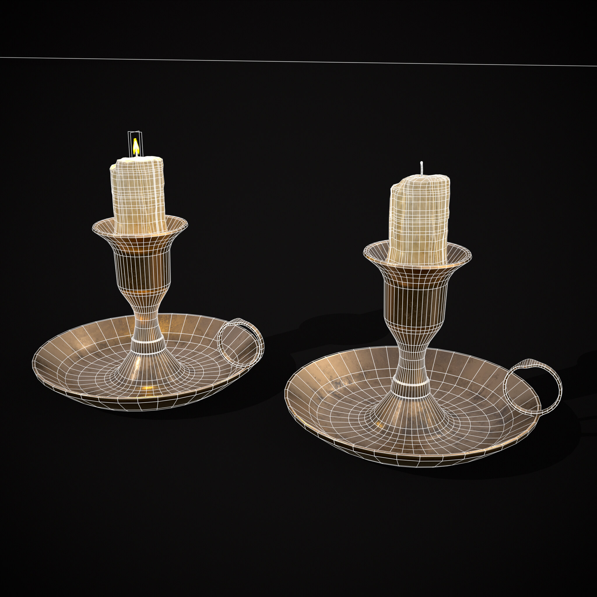 Small Brass Chamberstick - 3D Model by Get Dead Entertainment