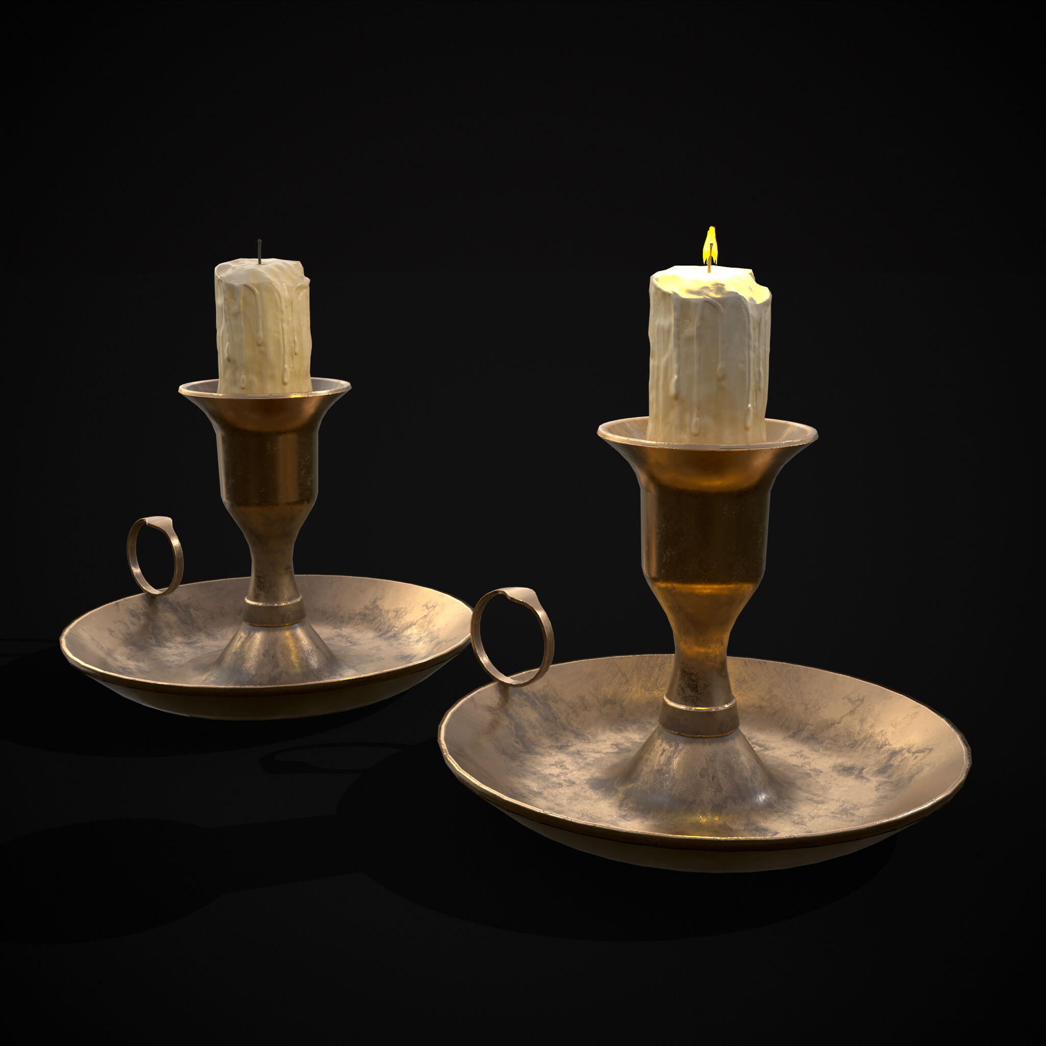 Small Brass Chamberstick - 3D Model by Get Dead Entertainment