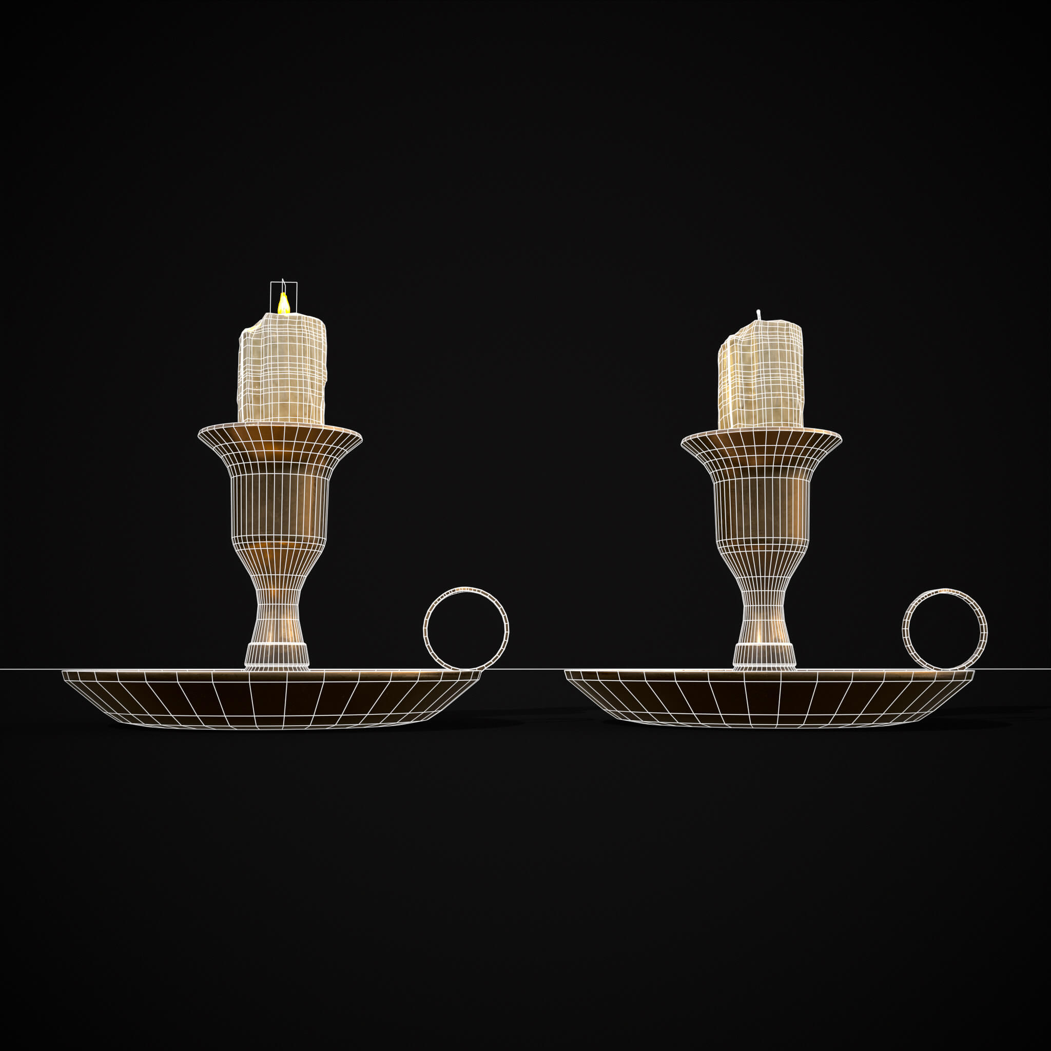 Small Brass Chamberstick - 3D Model by Get Dead Entertainment