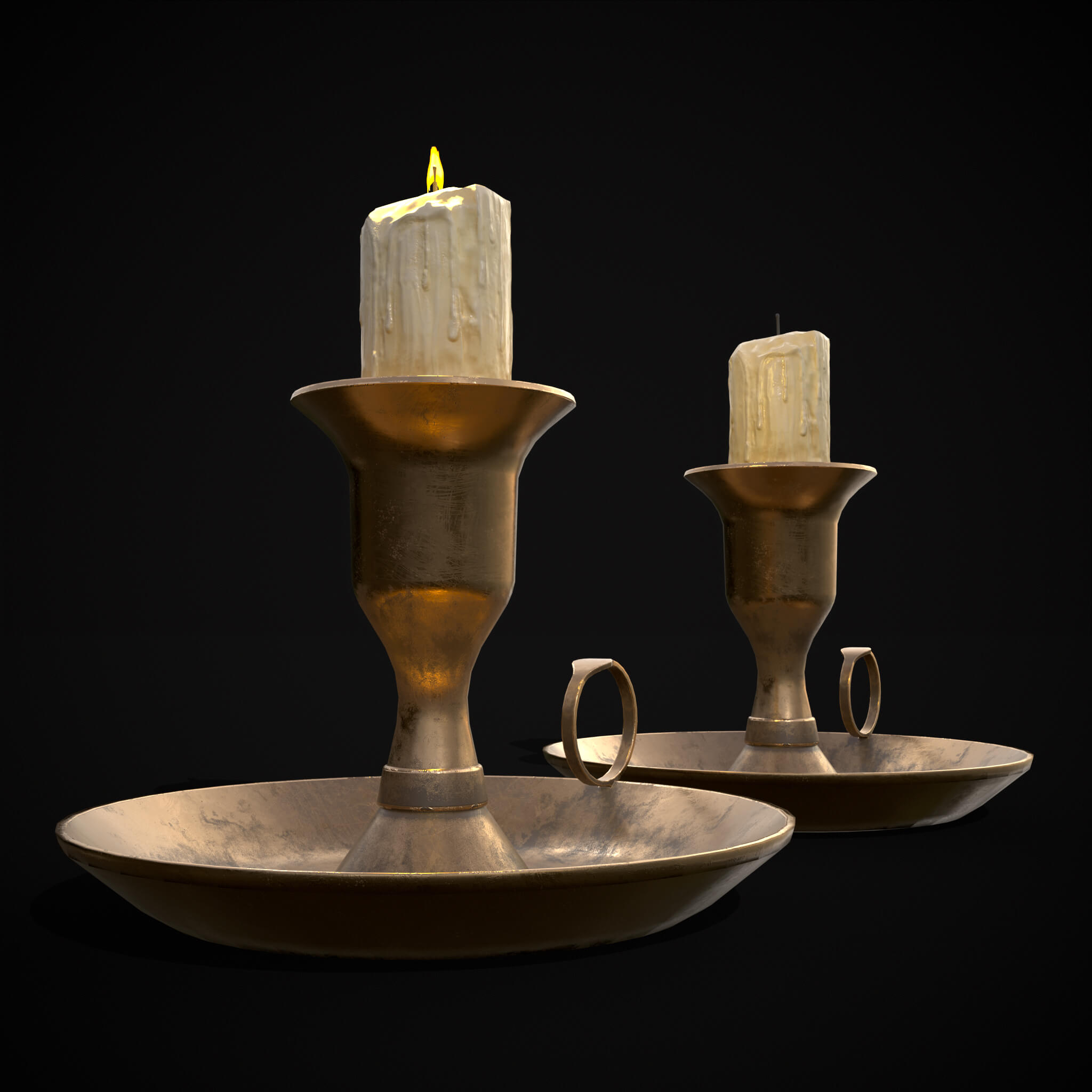 Small Brass Chamberstick - 3D Model by Get Dead Entertainment