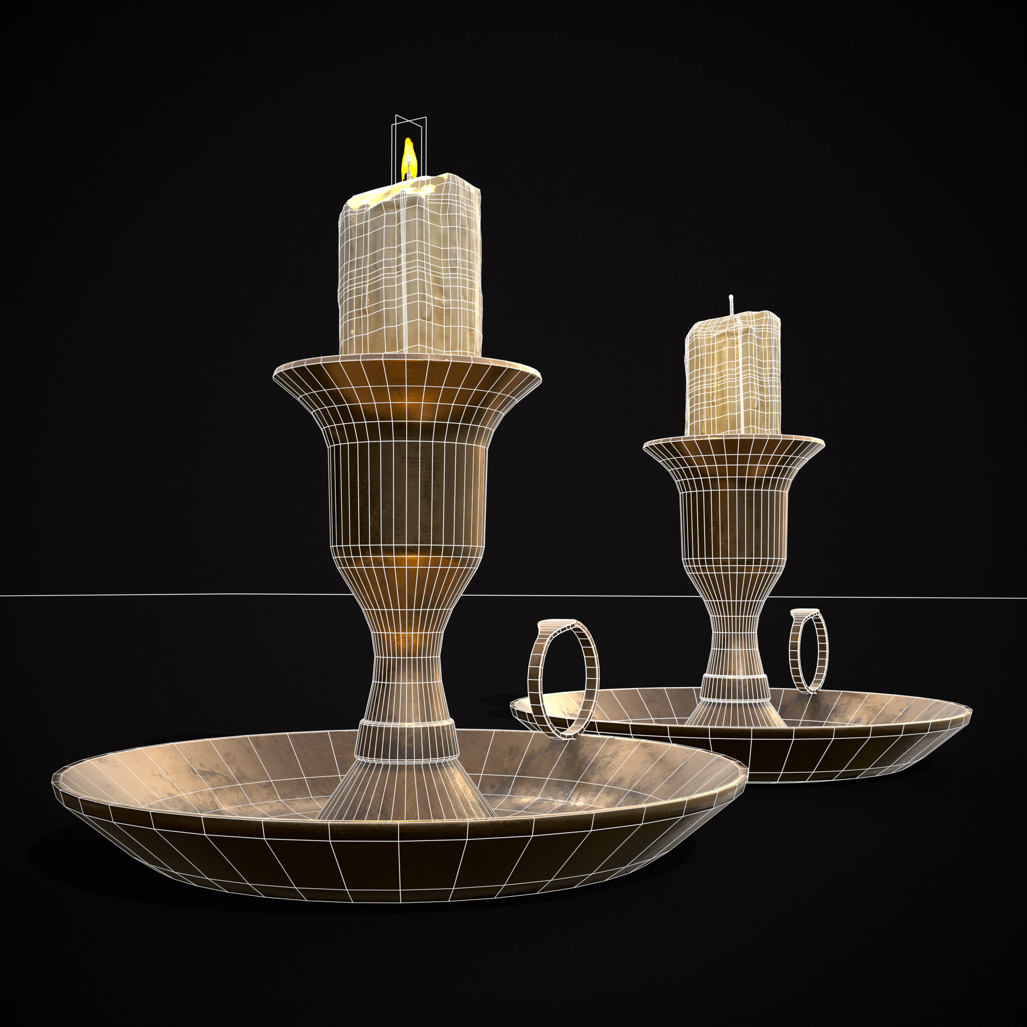 Small Brass Chamberstick - 3D Model by Get Dead Entertainment