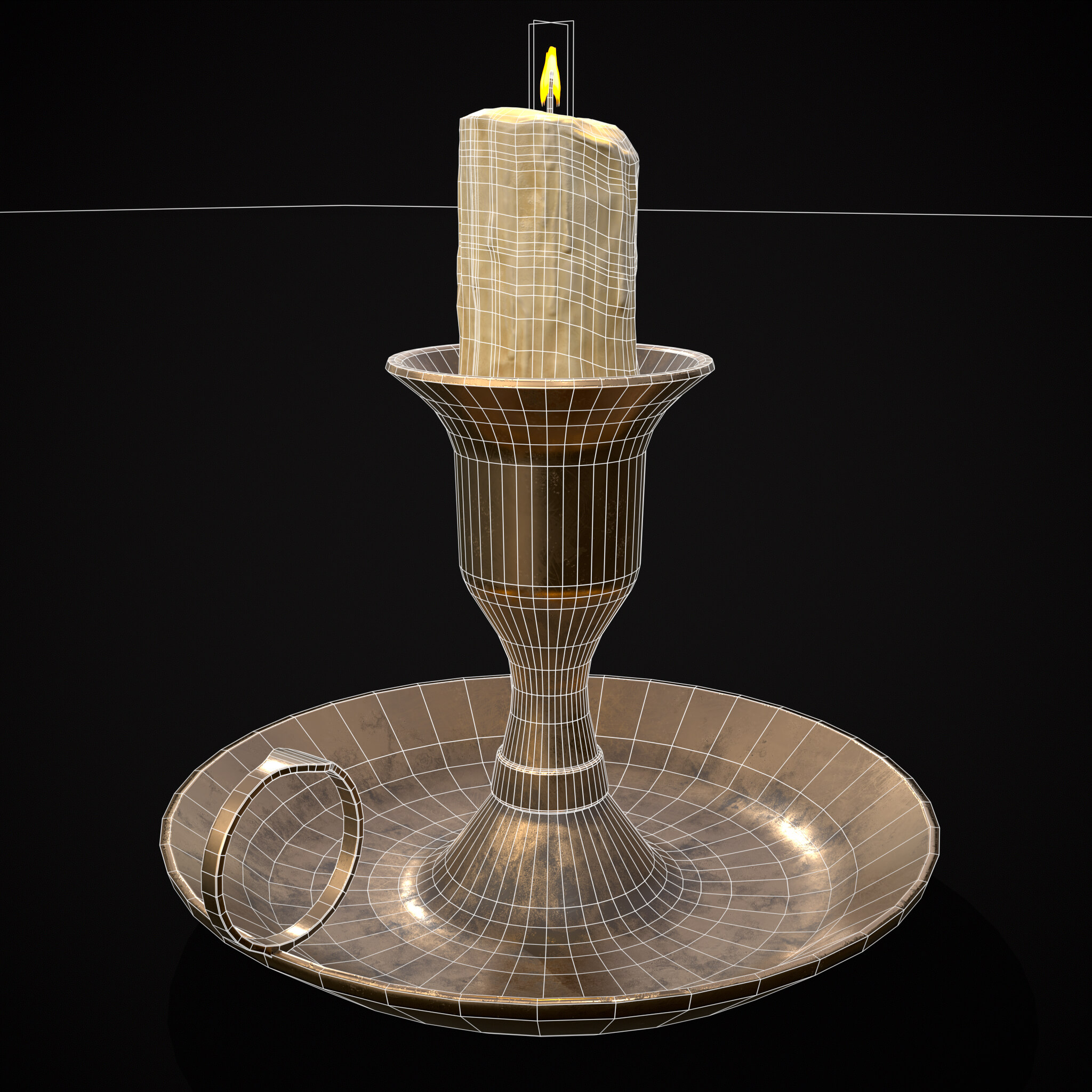 Small Brass Chamberstick - 3D Model by Get Dead Entertainment