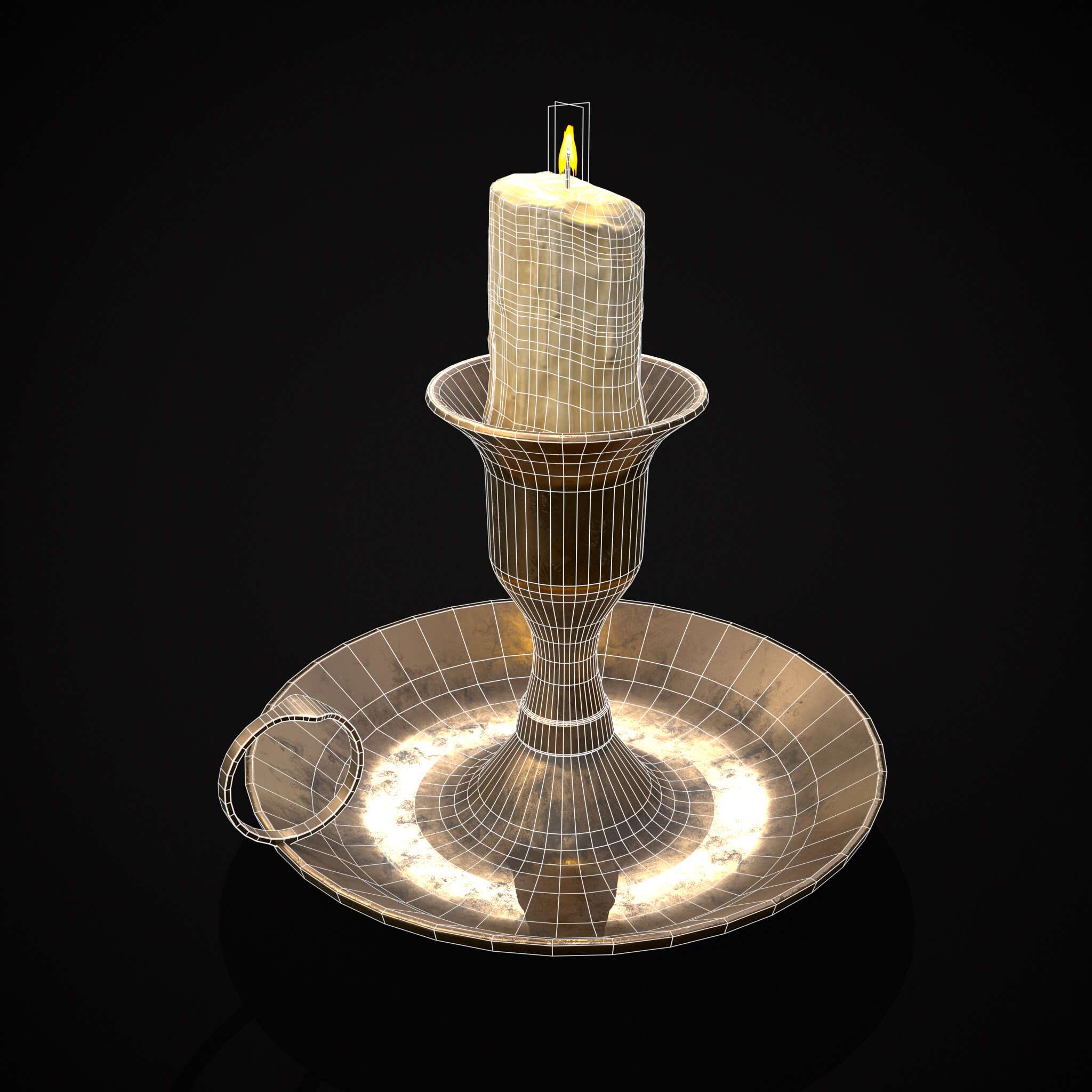 Small Brass Chamberstick - 3D Model by Get Dead Entertainment