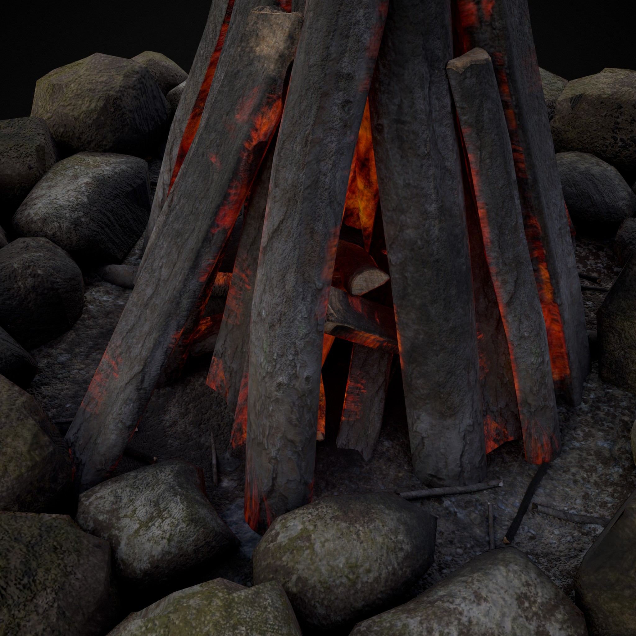 Small Round Camp Fire - 3D Model by Get Dead Entertainment