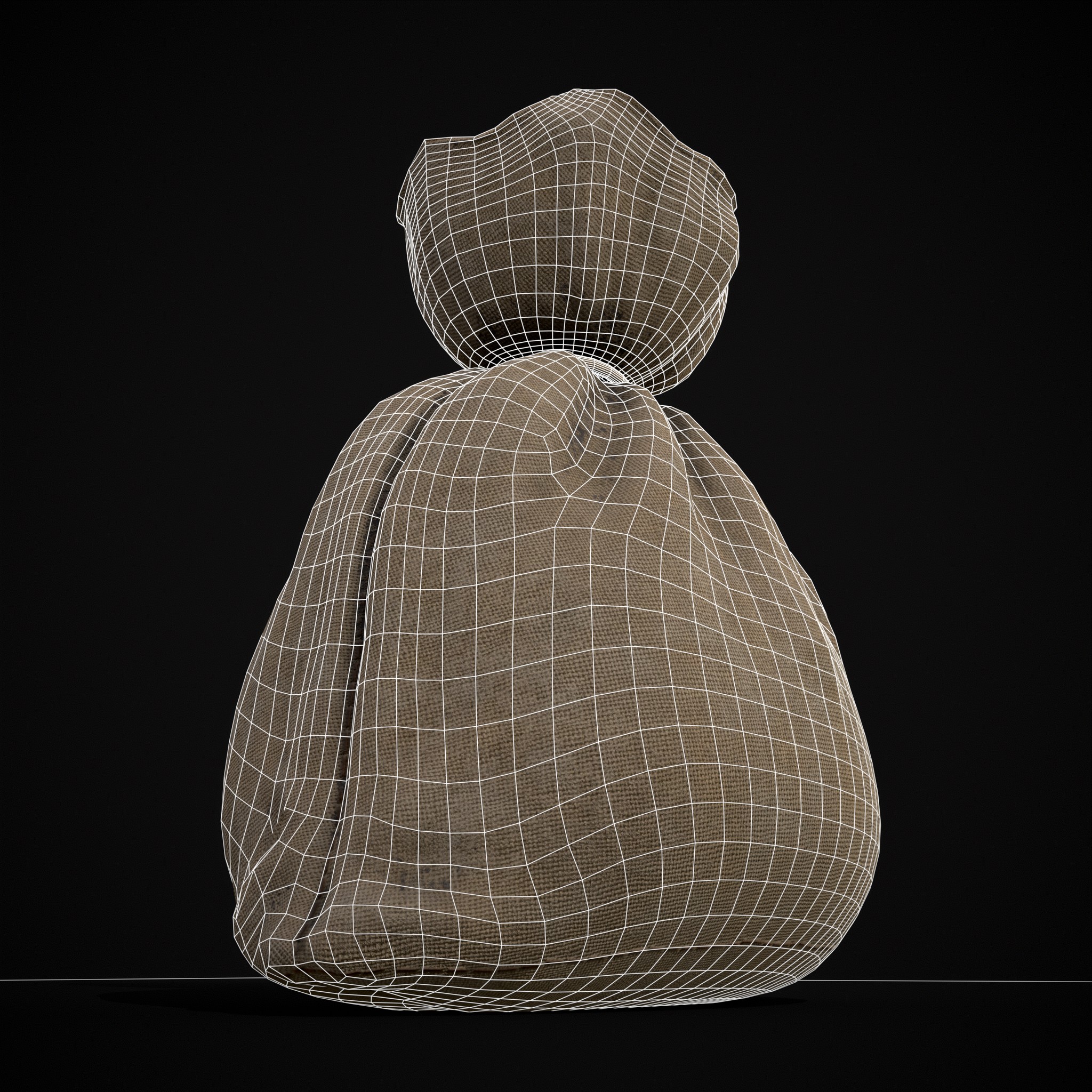 Small Tied Burlap Pouch - 3D Model by Get Dead Entertainment