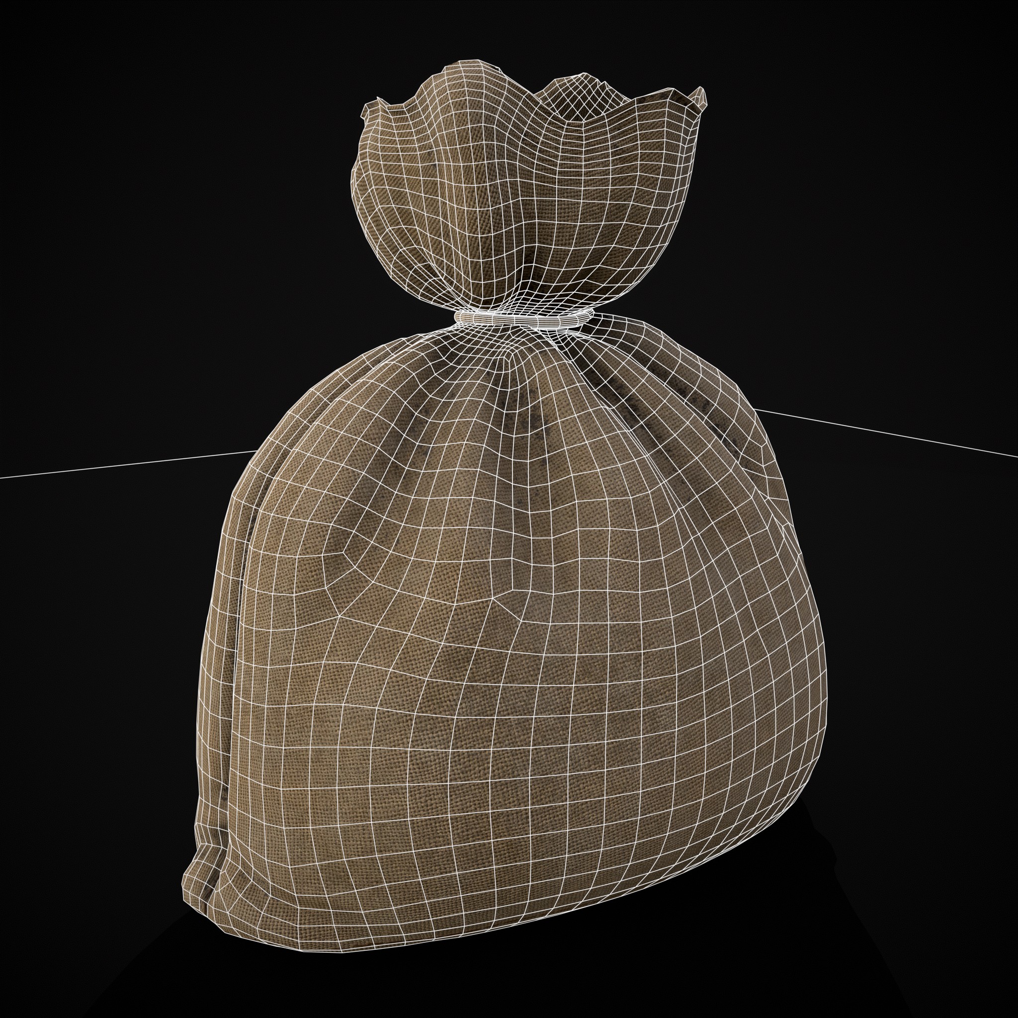 Small Tied Burlap Pouch - 3D Model by Get Dead Entertainment