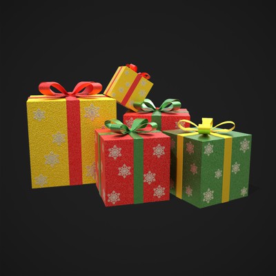 Sparkly Christmas Presents - 3D Model by Get Dead Entertainment