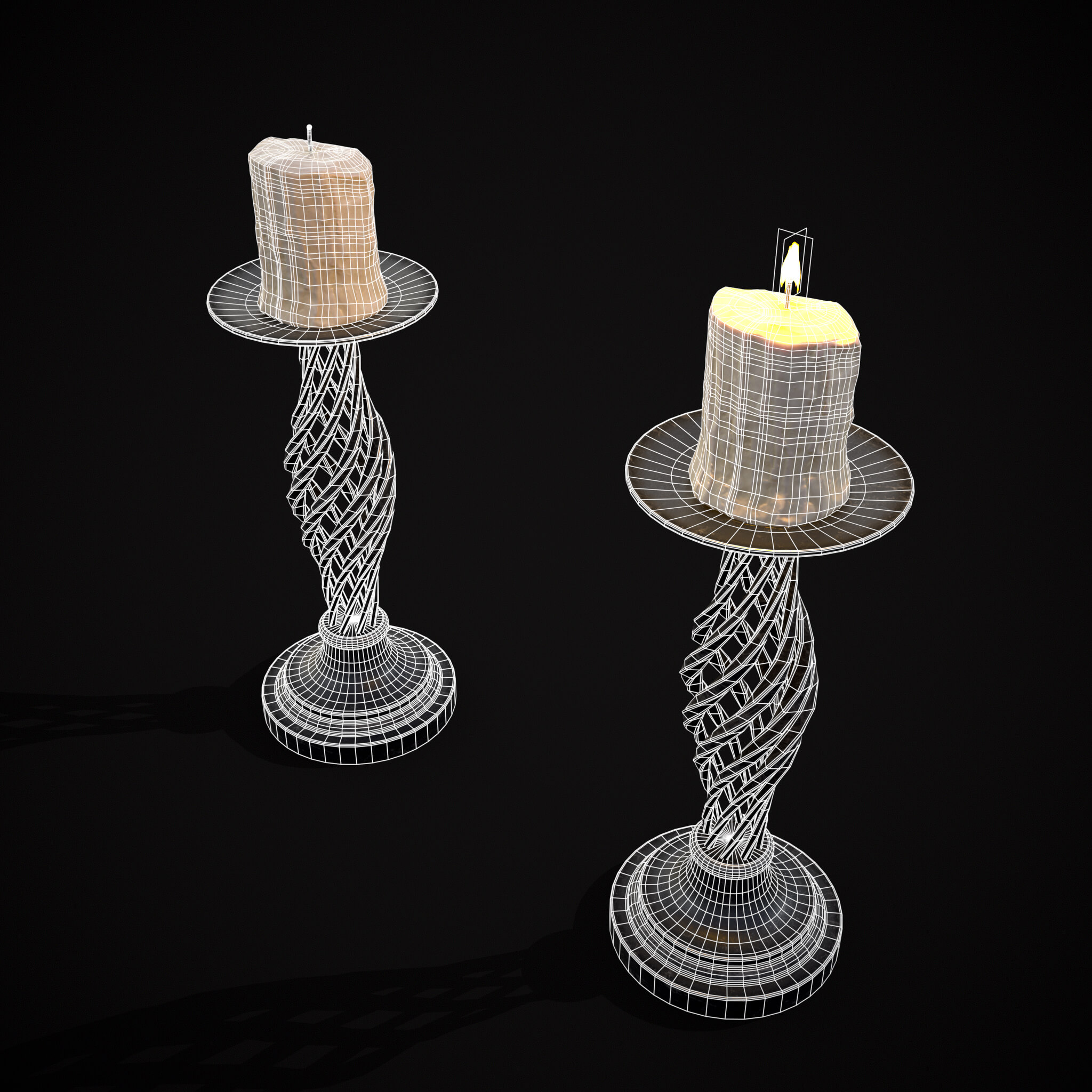Spiral Iron Candle Stick - 3D Model by Get Dead Entertainment