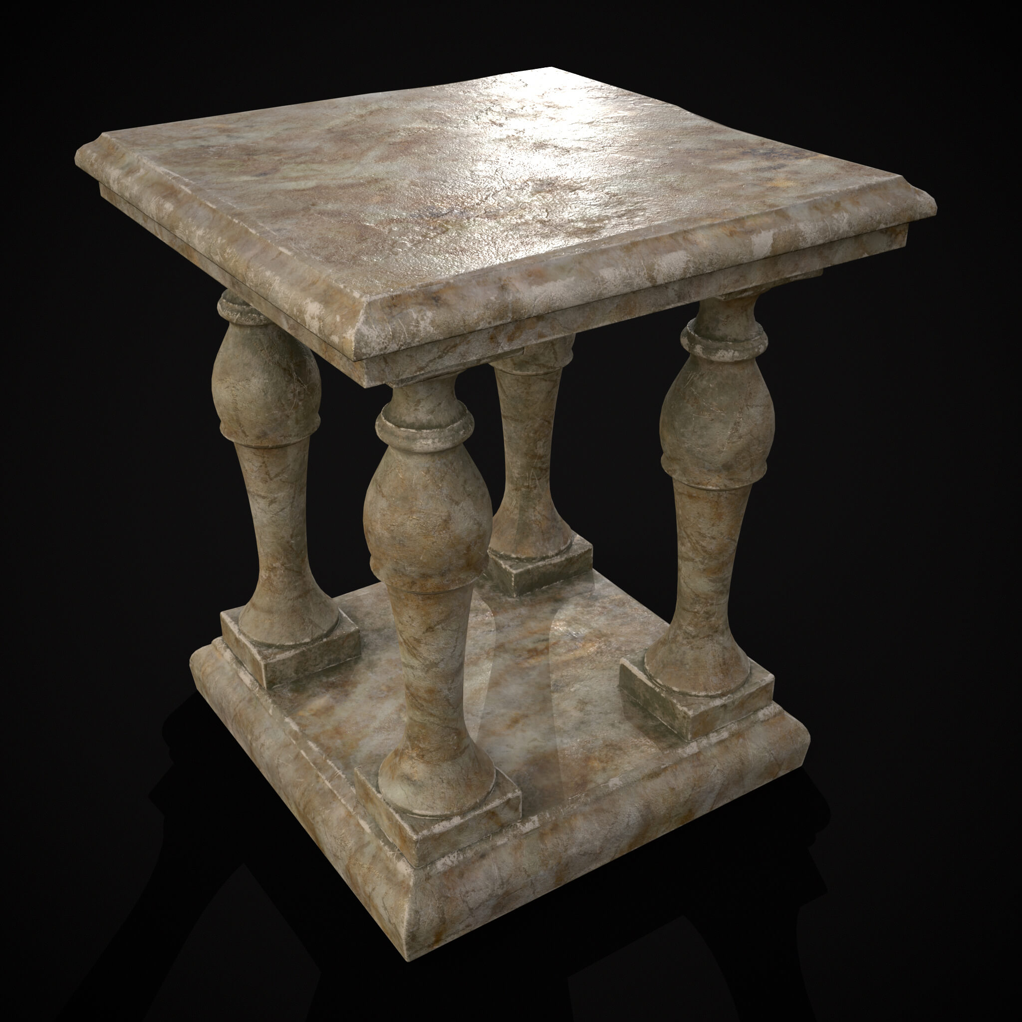 Square Marble Table - 3D Model by Get Dead Entertainment
